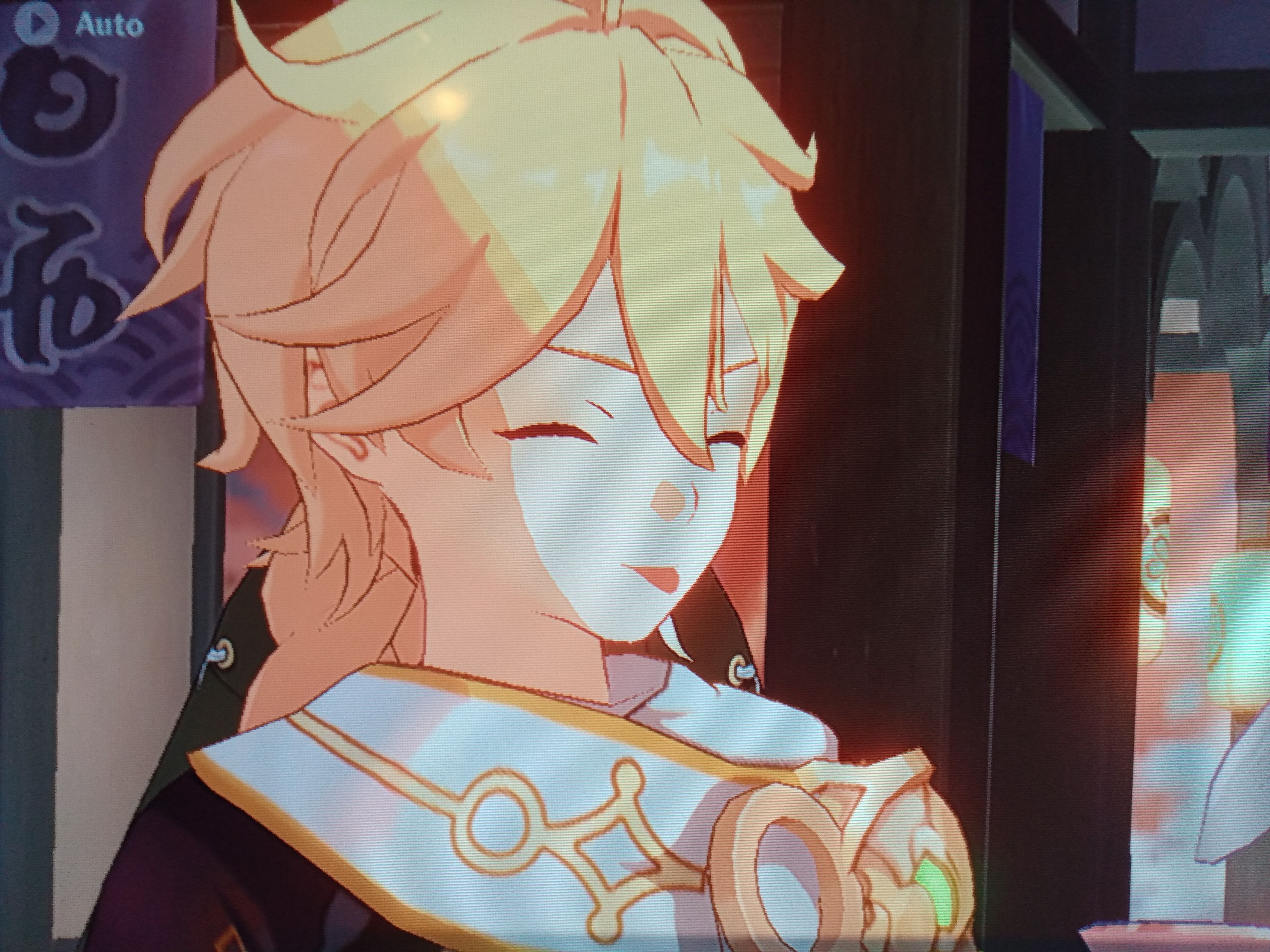 Okay, why is this the cutest face I've ever seen Aether pull Genshin ...