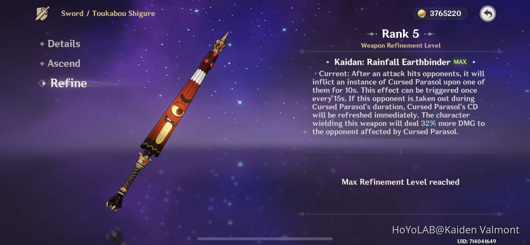 I feel honoured that the one weapon Genshin have almost named the same ...