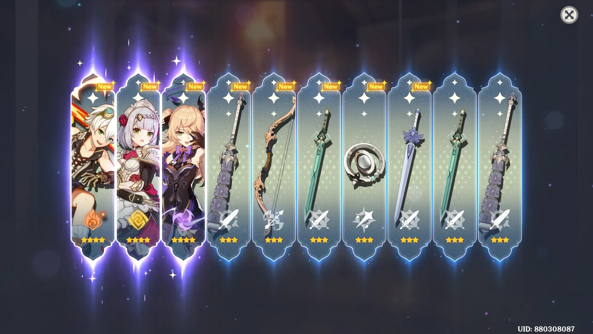 Account Reroll successful!!!! (first 10 draws on the noelle banner ...