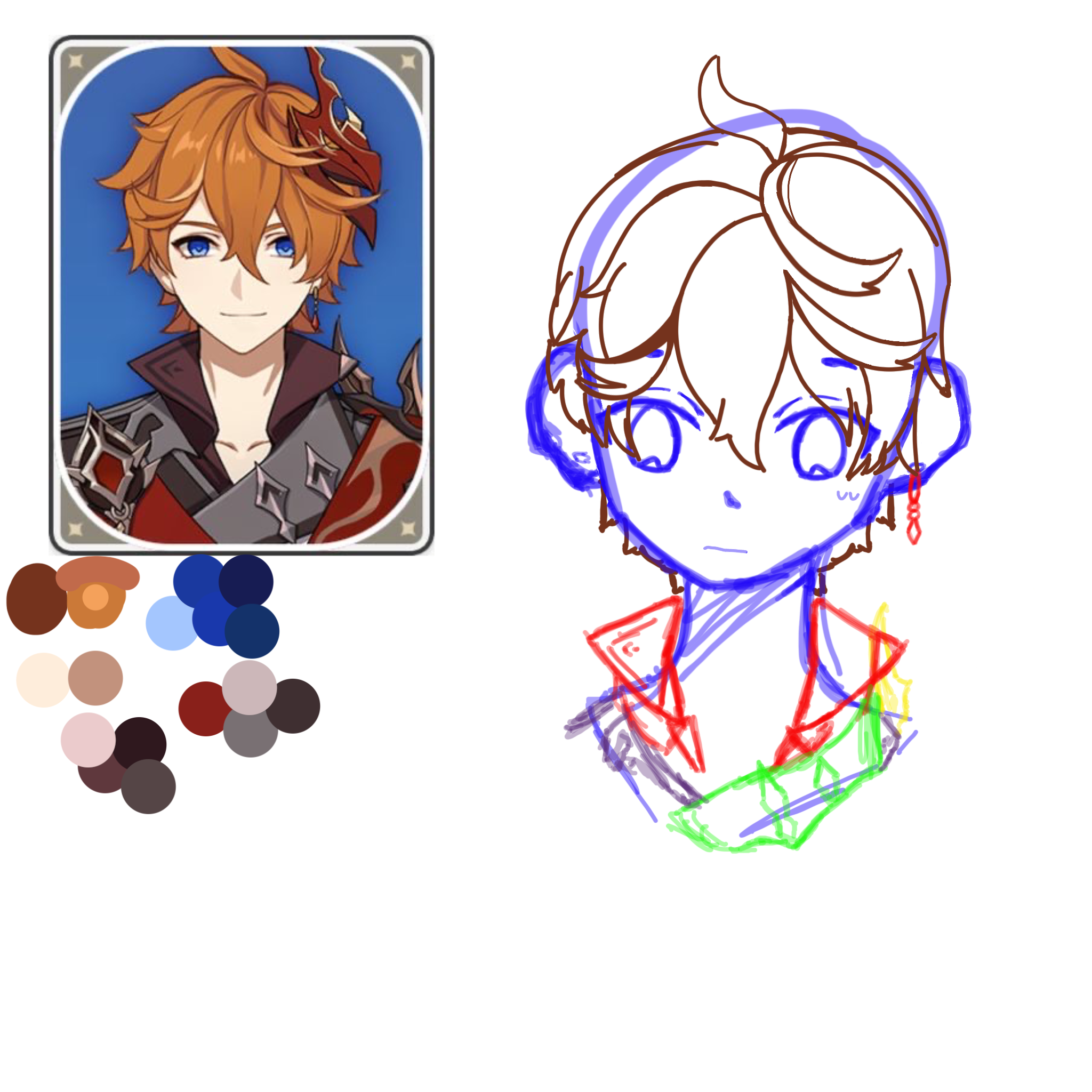Childe in kinda my art style. Genshin Impact | HoYoLAB