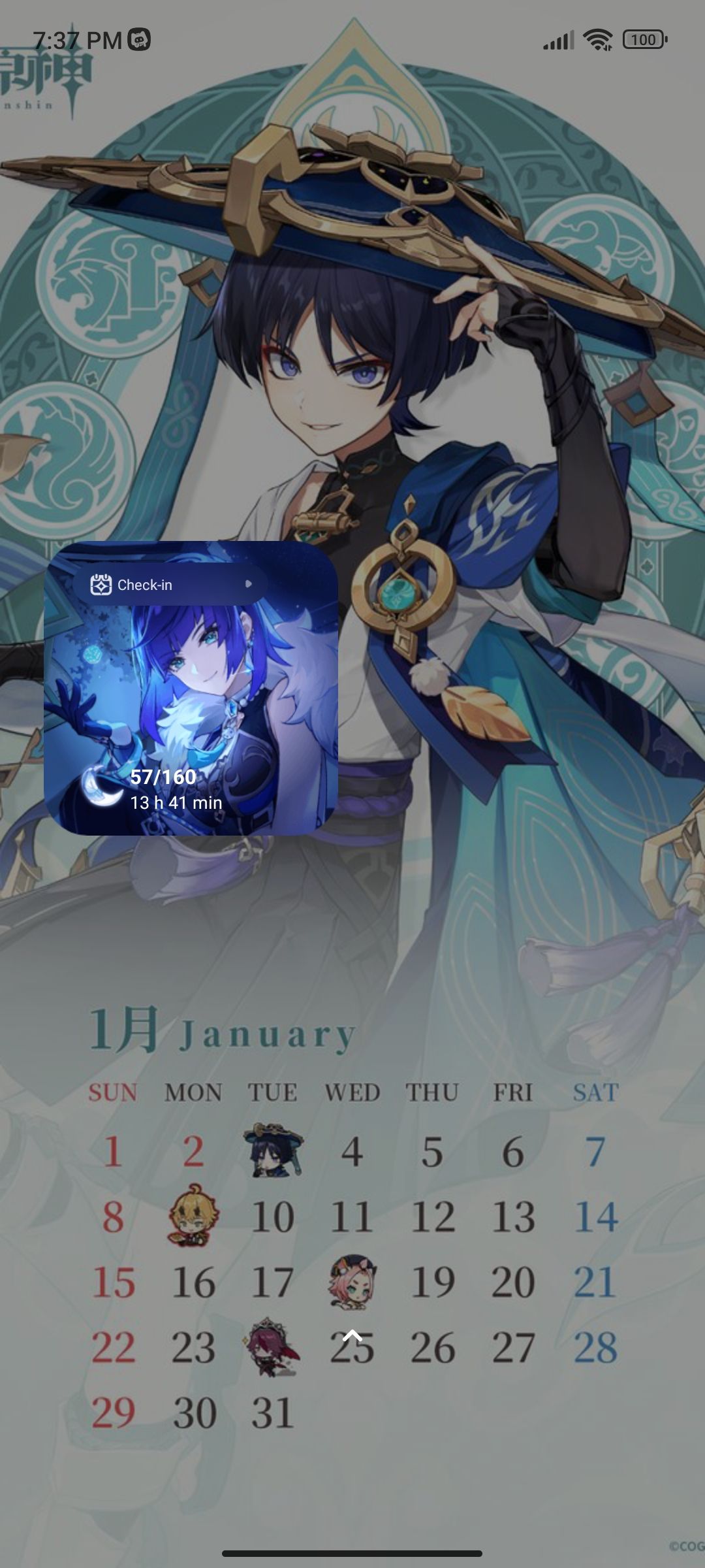 GI 2023 January Calendar Genshin Impact | HoYoLAB