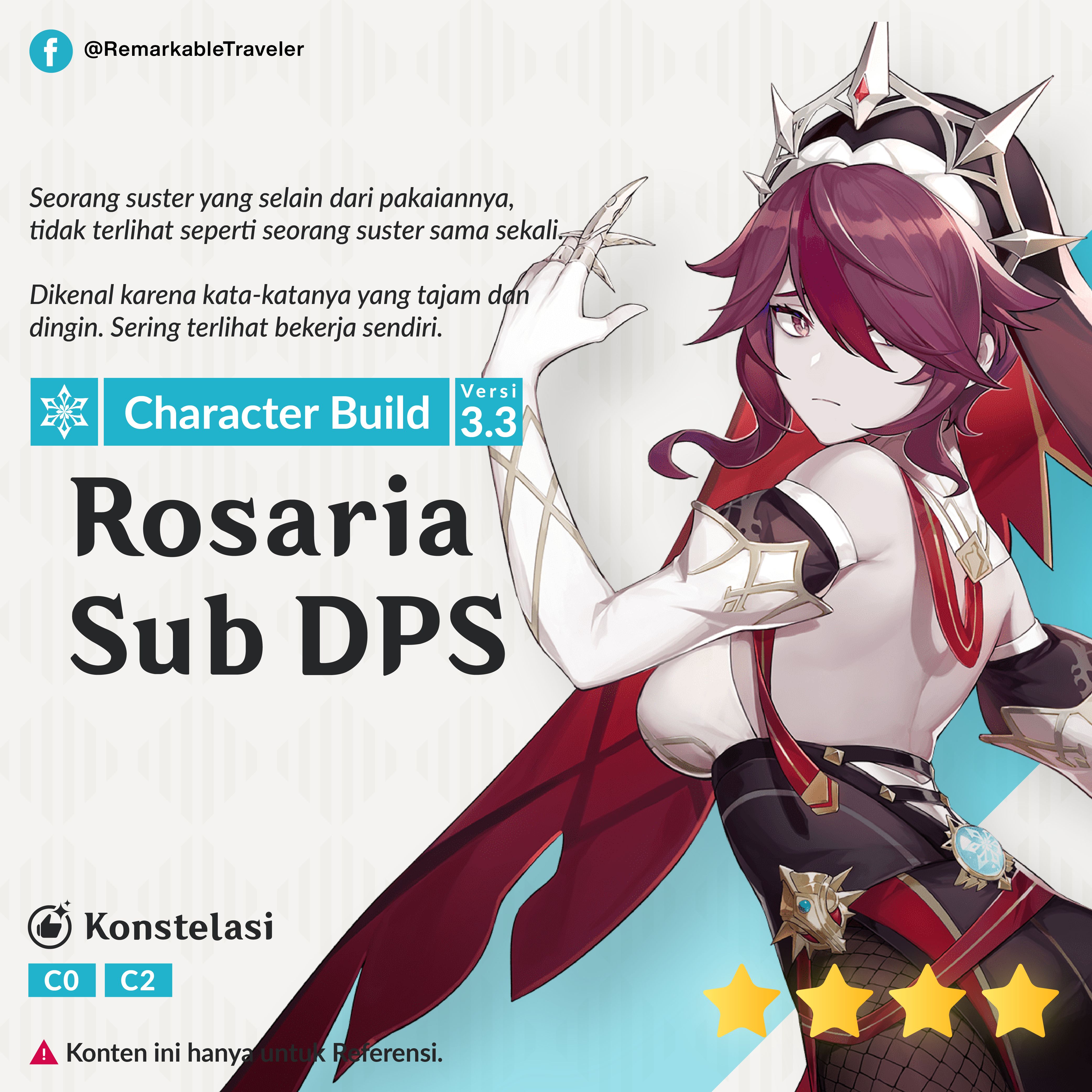 [Mini Guide] Character Build: Rosaria Sub DPS [Build Karakter Rosaria - Panduan Rosaria Versi 3. ...
