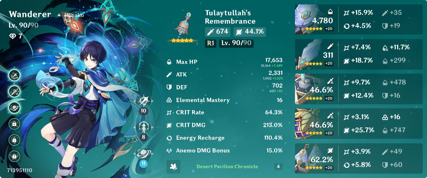 #3 Wanderer build update :) Genshin Impact | HoYoLAB