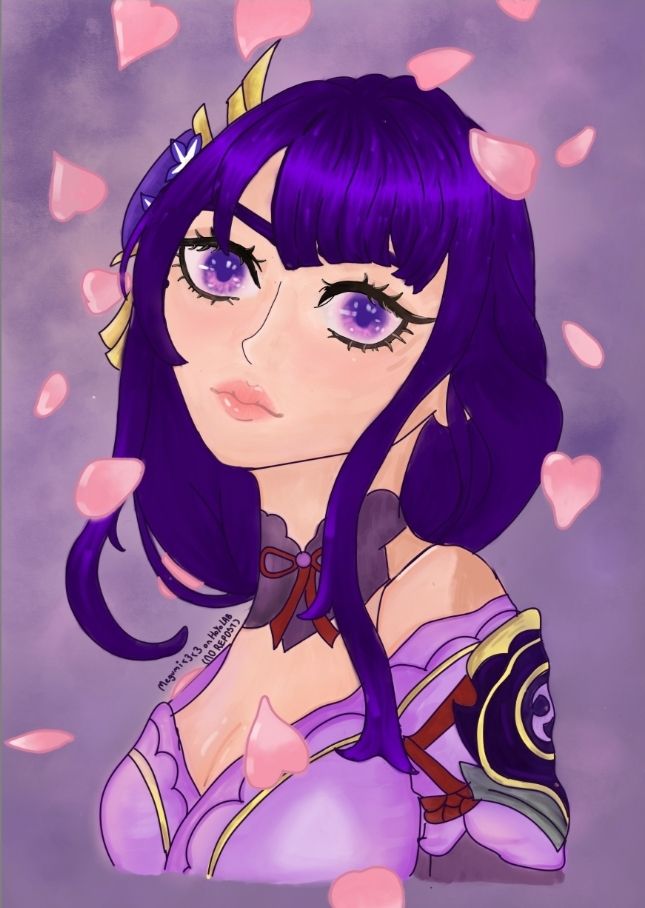 Raiden Shogun/ Ei digital painting! Genshin Impact | HoYoLAB