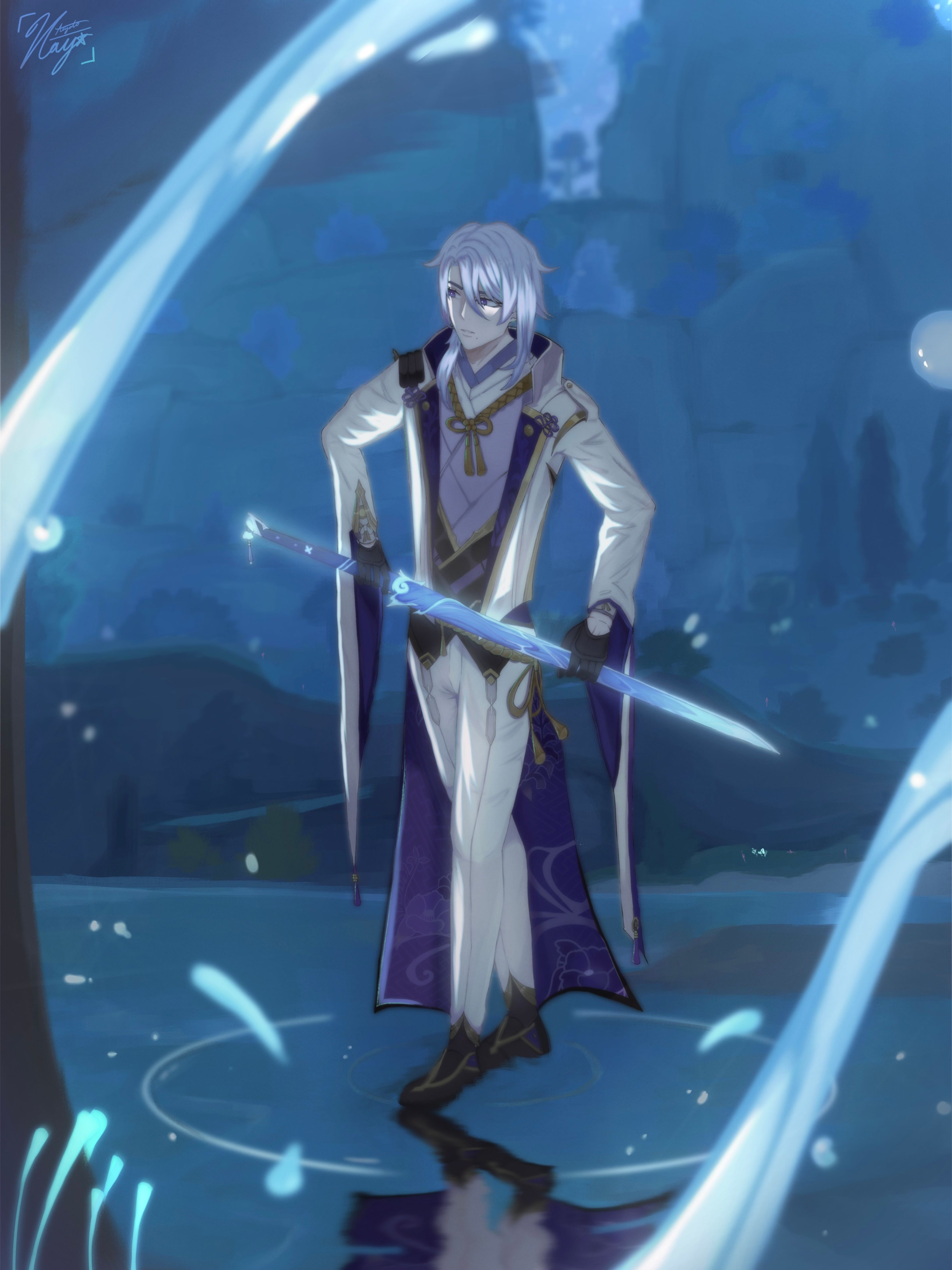 my ayato art for contest Genshin Impact | HoYoLAB