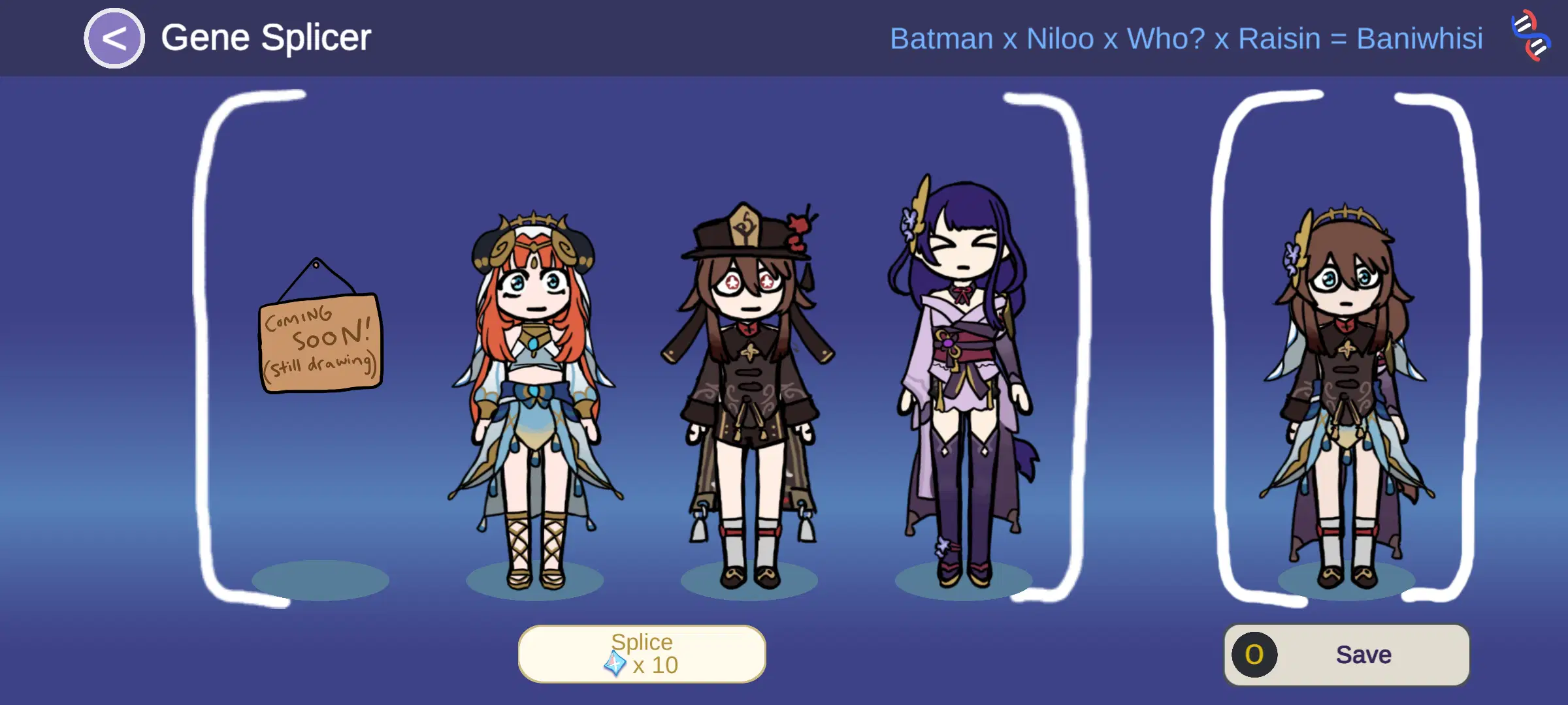 Some really pretty or interesting characters i got on gene splicer ...