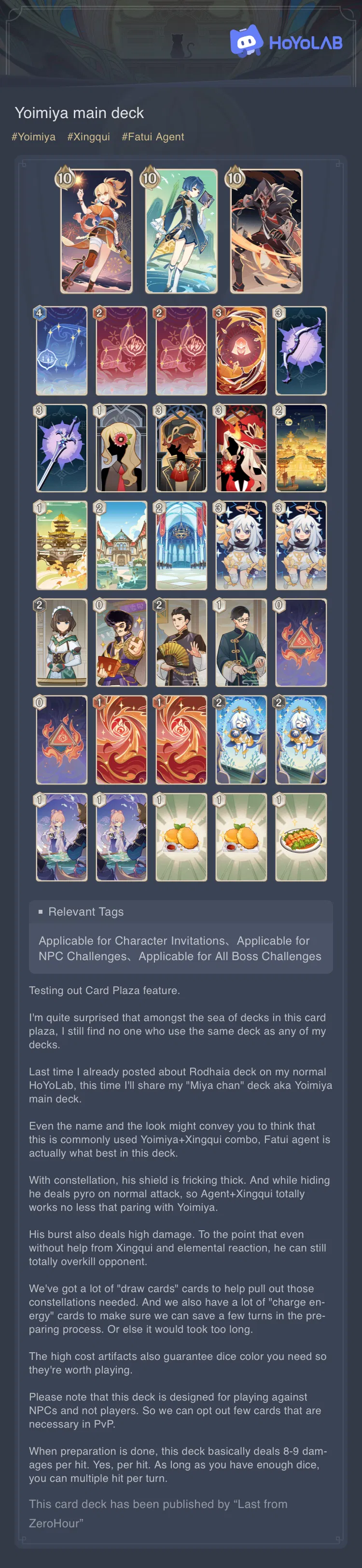 Miya chan deck Genshin Impact | HoYoLAB