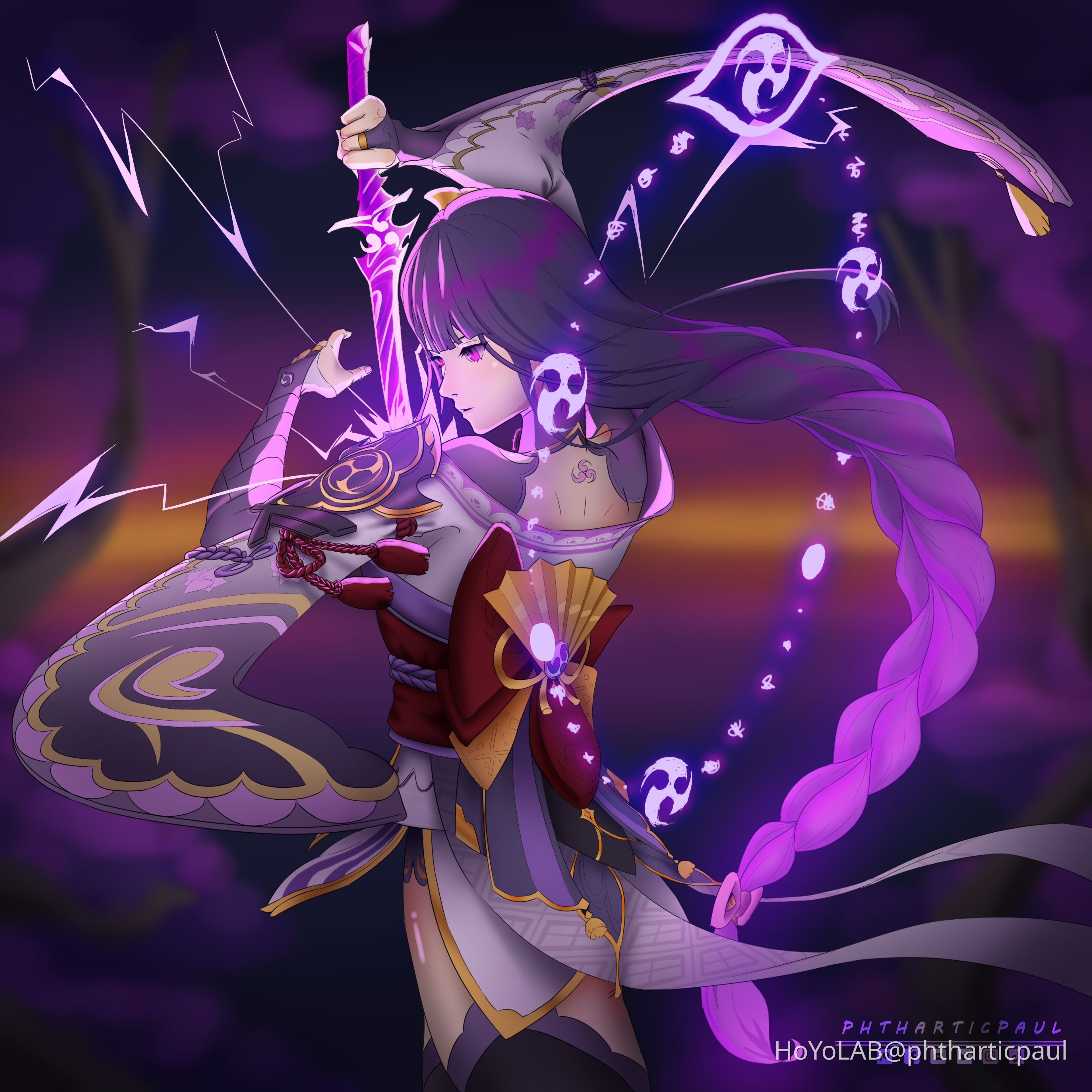Raiden Shogun Fanart Contest Entry 💜⚡️ Genshin Impact | HoYoLAB