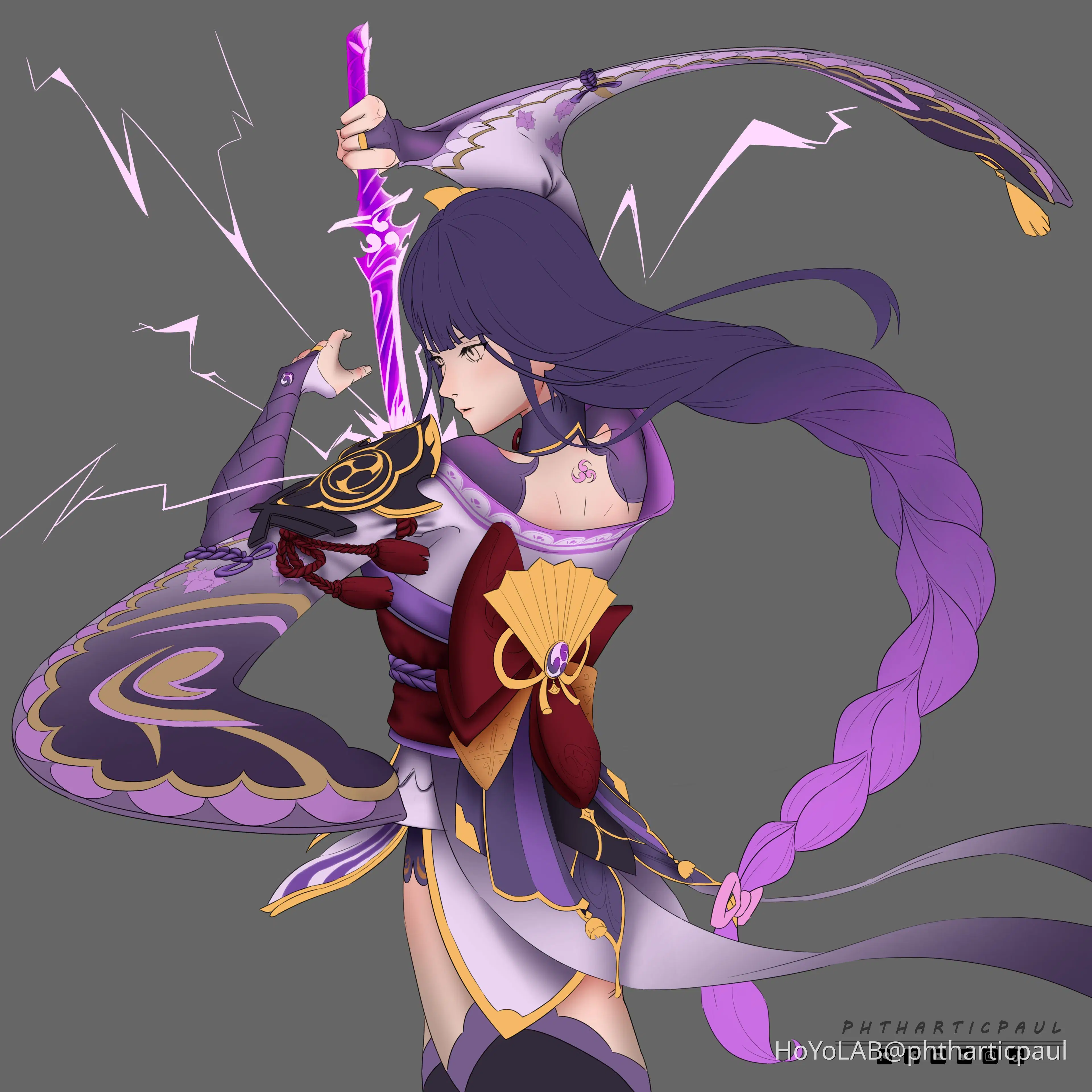 Raiden Shogun Fanart Contest Entry 💜⚡️ Genshin Impact | HoYoLAB