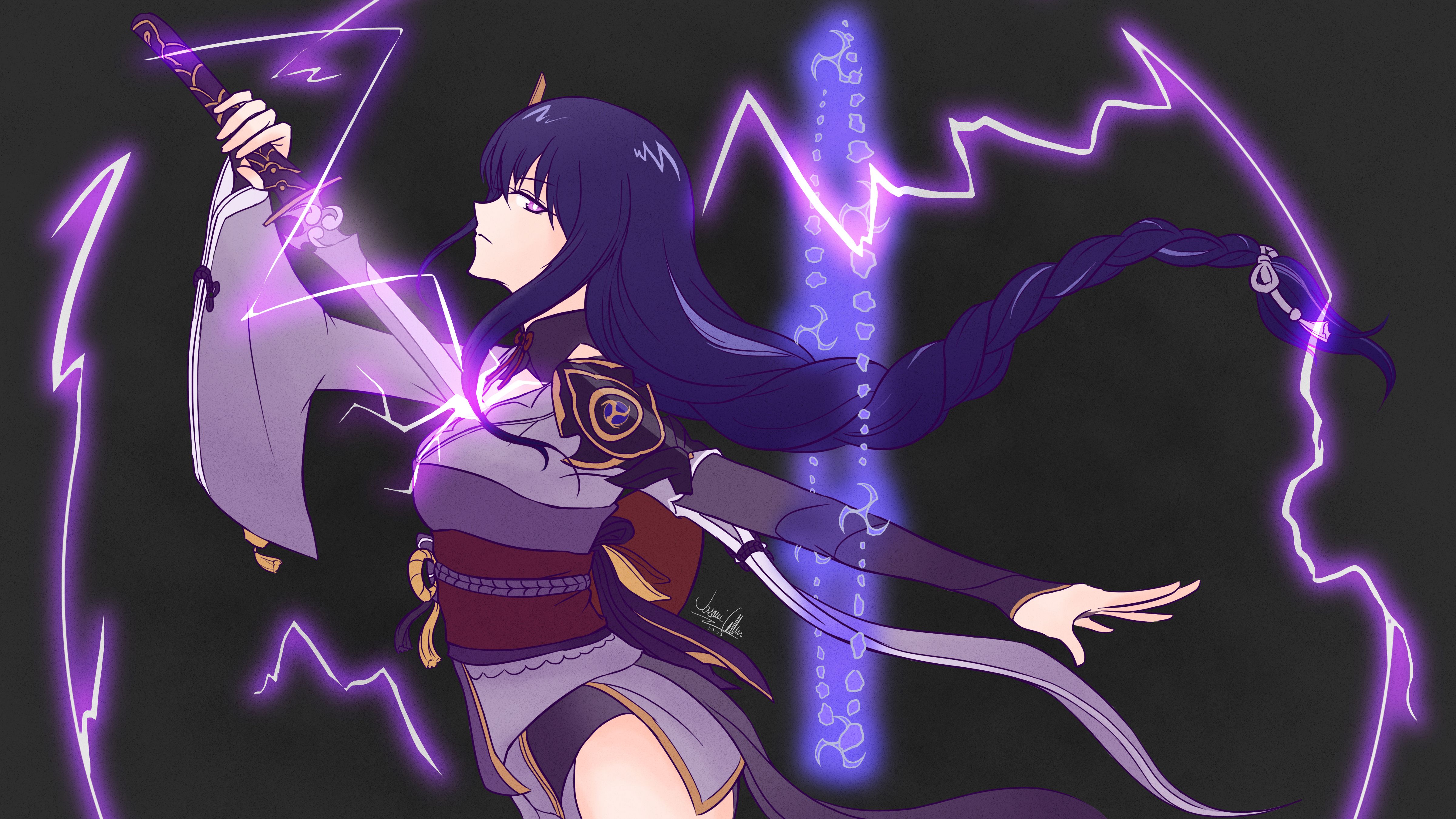 Raiden Shogun Fan Art - "Plane of Euthymia" Fan Art Contest Genshin ...