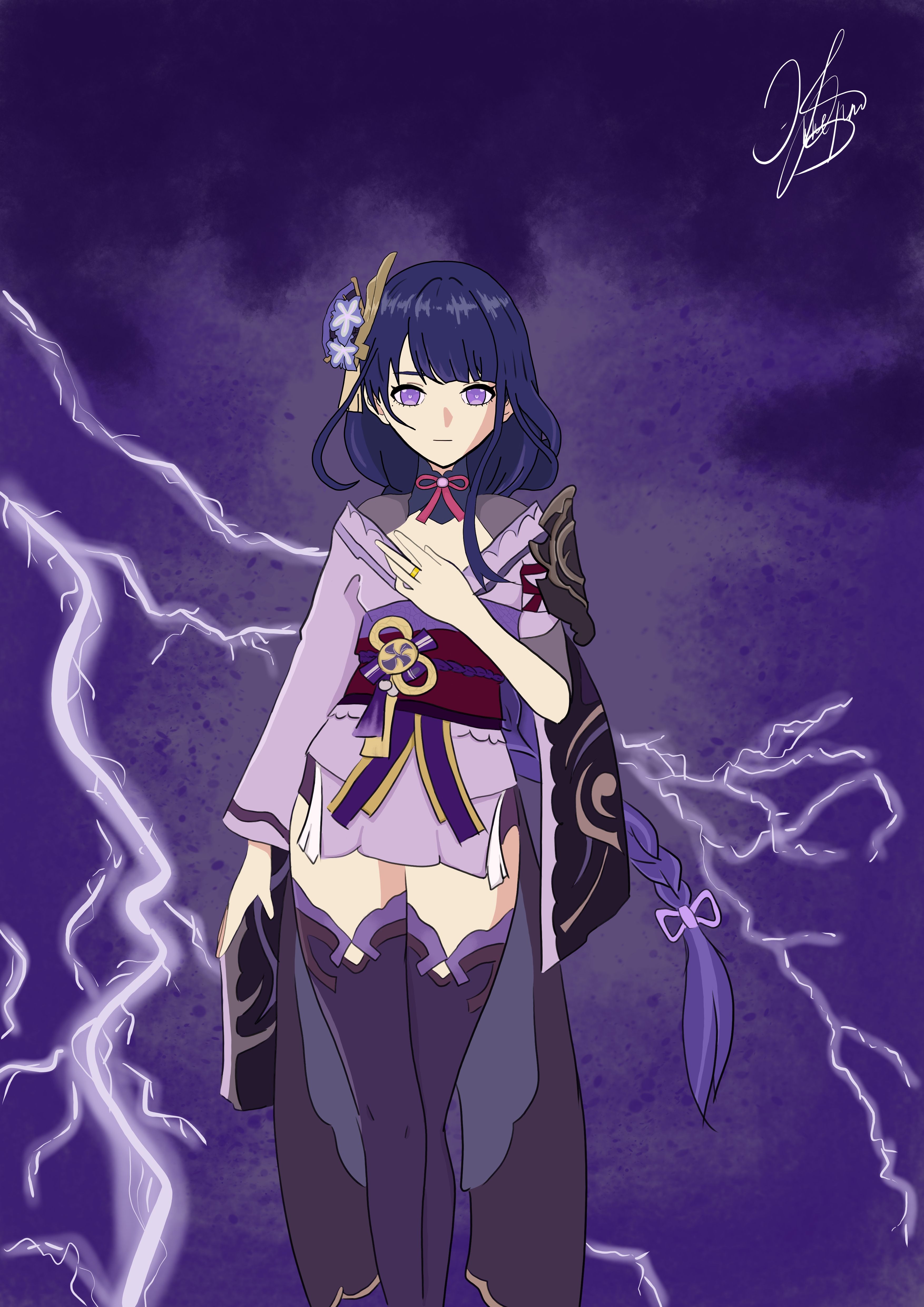 Raiden Shogun with lightning Genshin Impact | HoYoLAB