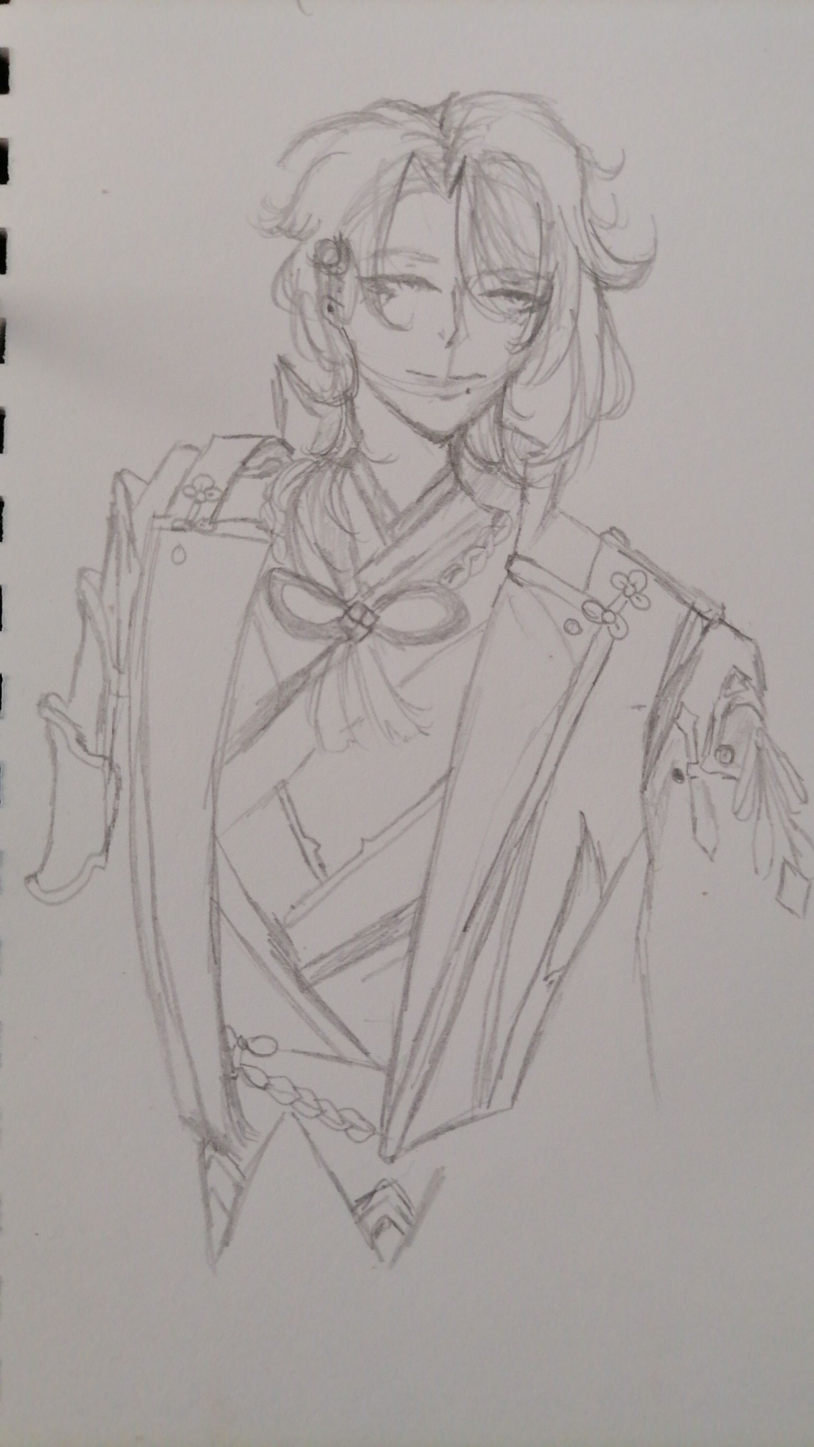 Drew ayato from memory, should I make this into digital art? Genshin ...