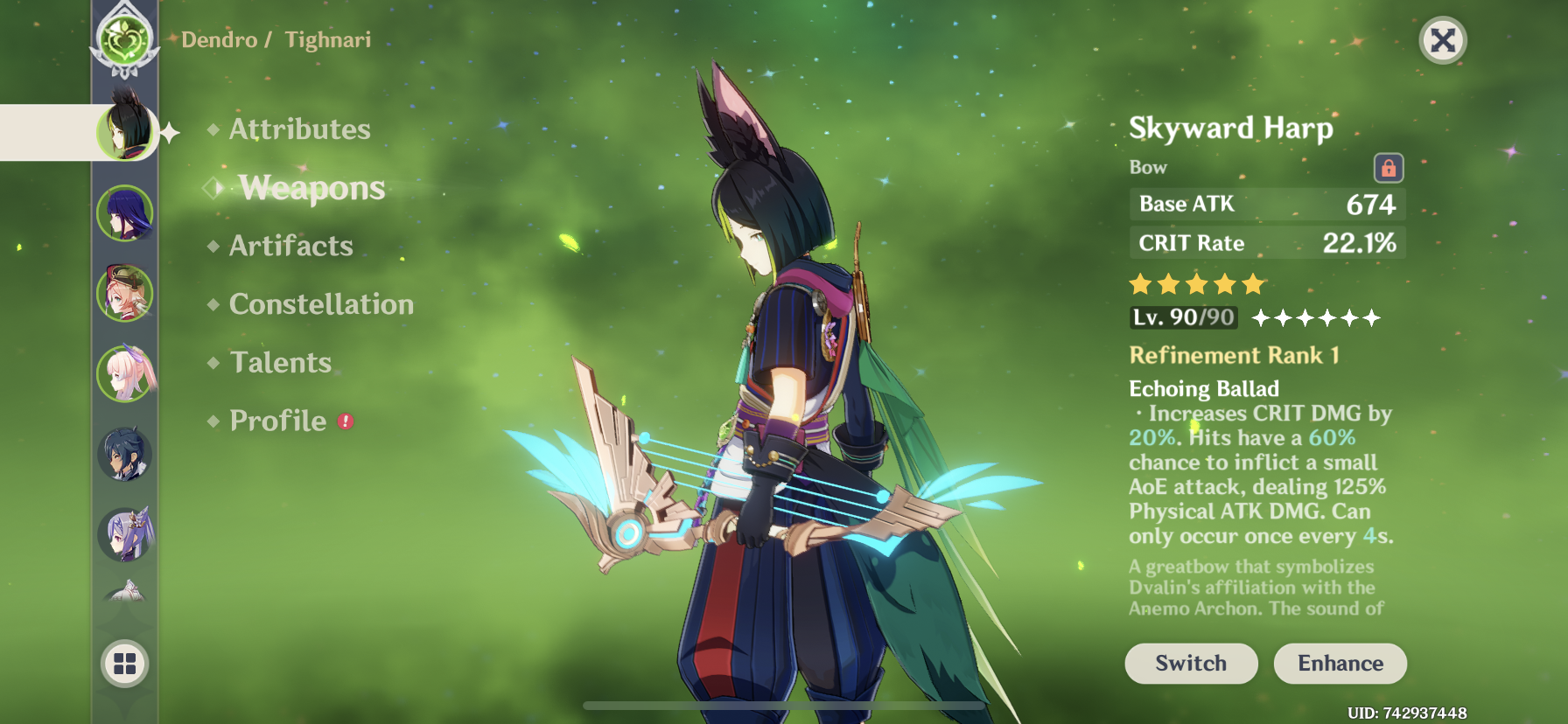 Skyward Harp or Aquila Simulacra for Tighnari?? Genshin Impact | HoYoLAB