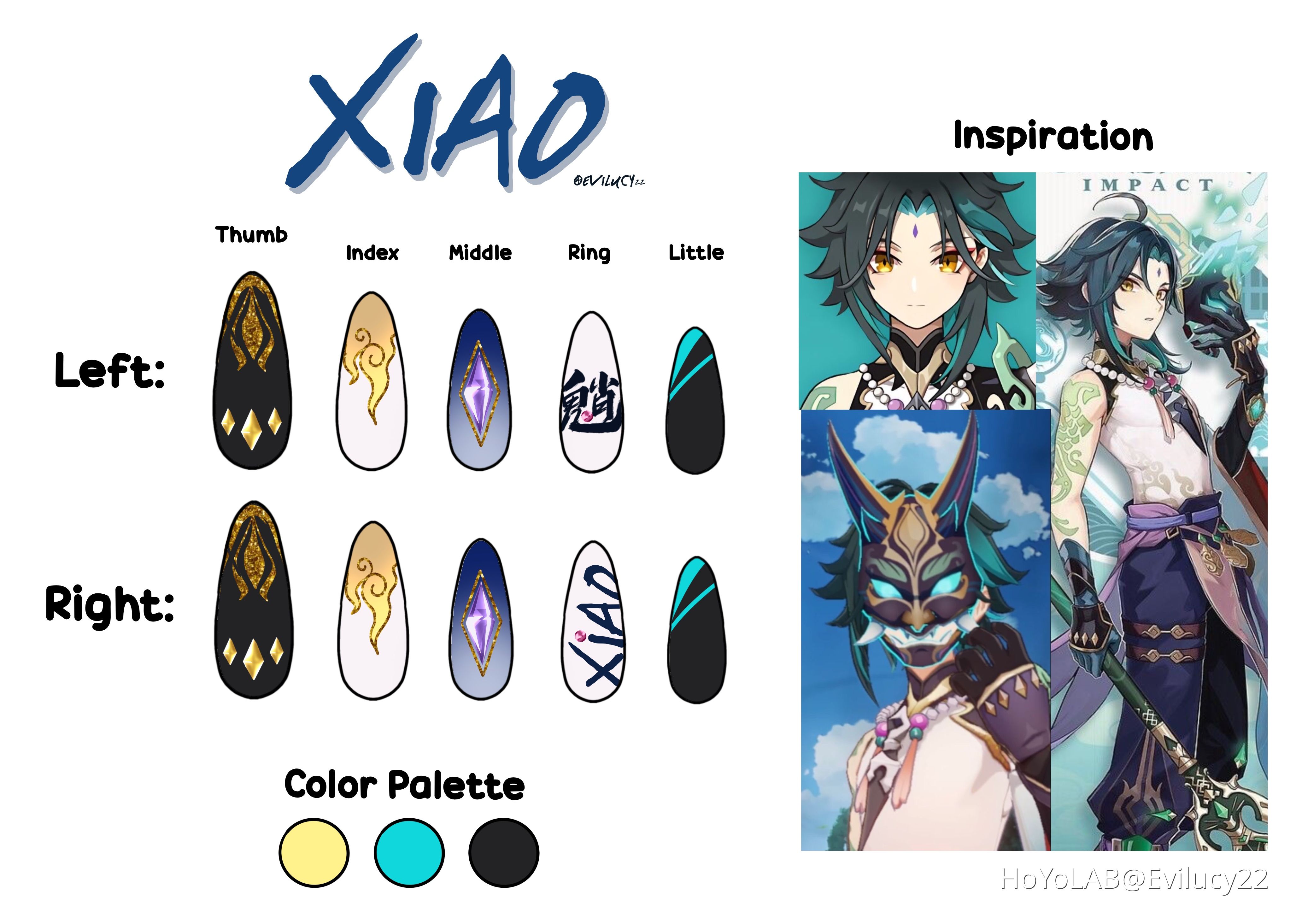 Xiao Nail Art Design 🍃 Genshin Impact | HoYoLAB