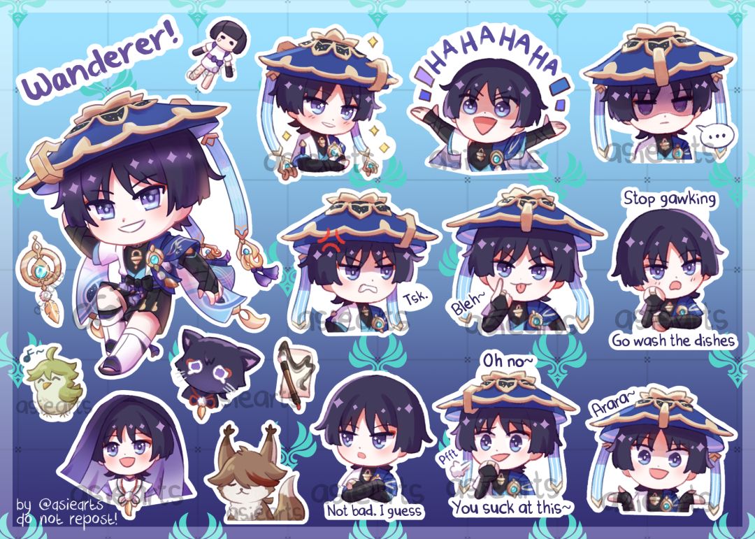 Wanderer Sticker Sheet! Genshin Impact | HoYoLAB