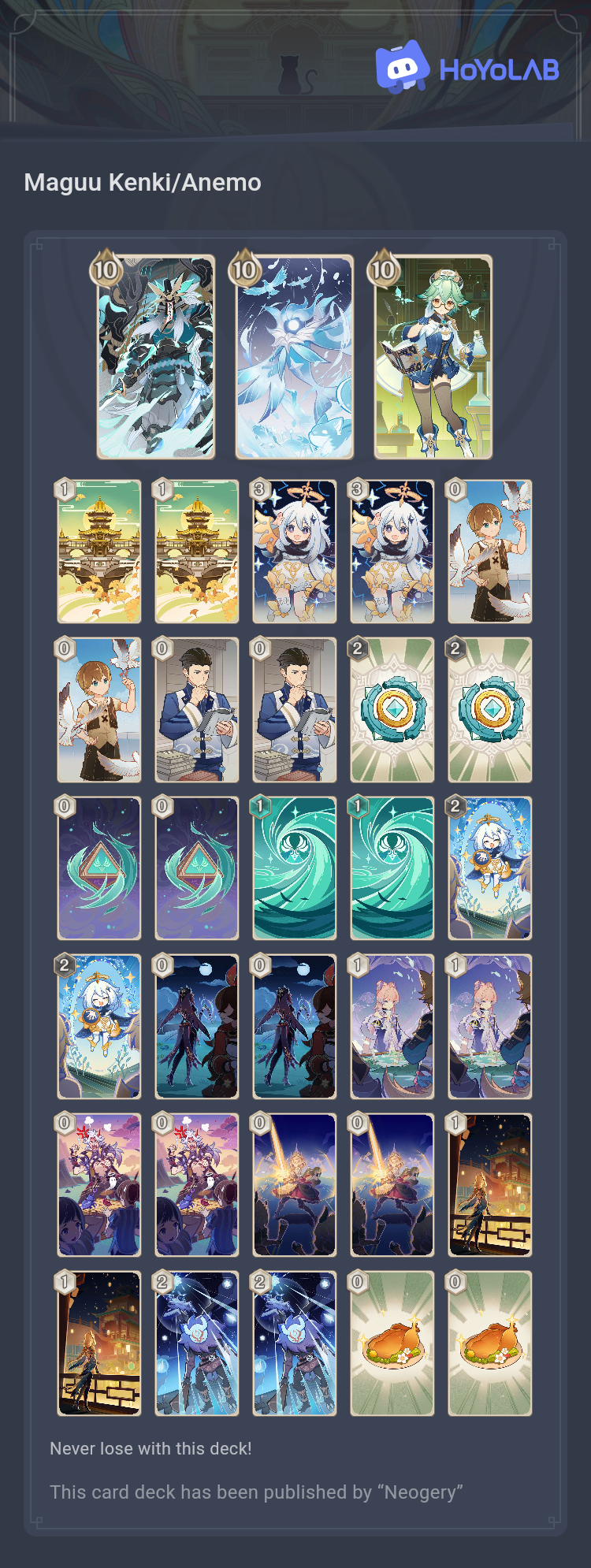 #Genius Invokation TCG Deck Sharing - Maguu Kenki Genshin Impact | HoYoLAB