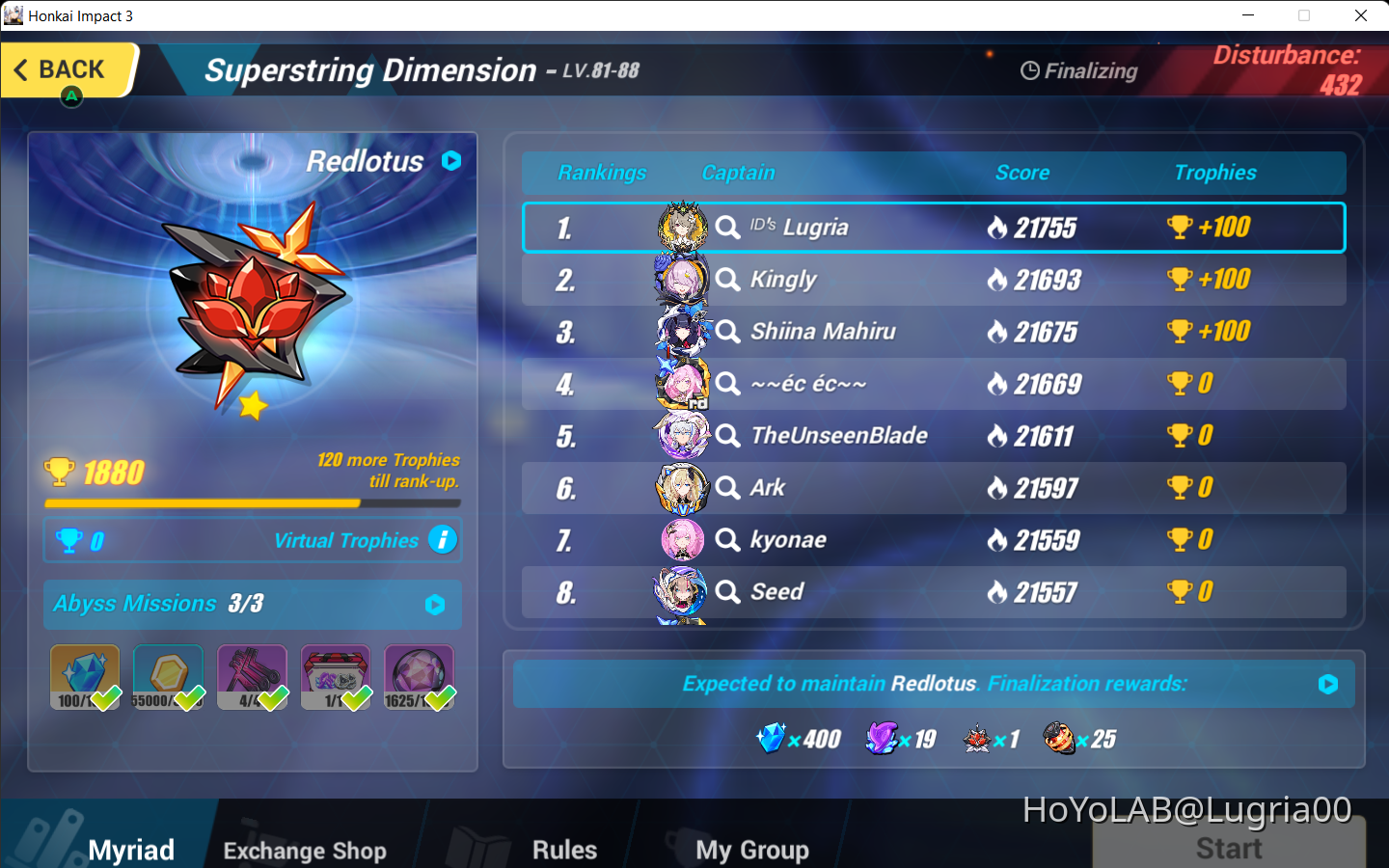 BKE (Lightning) | EX Abyss RL D432 Honkai Impact 3rd | HoYoLAB