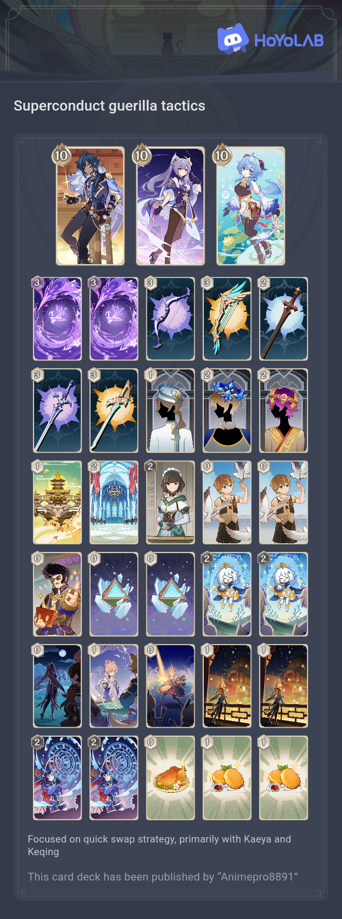 My Genius Invocation TCG deck Genshin Impact | HoYoLAB