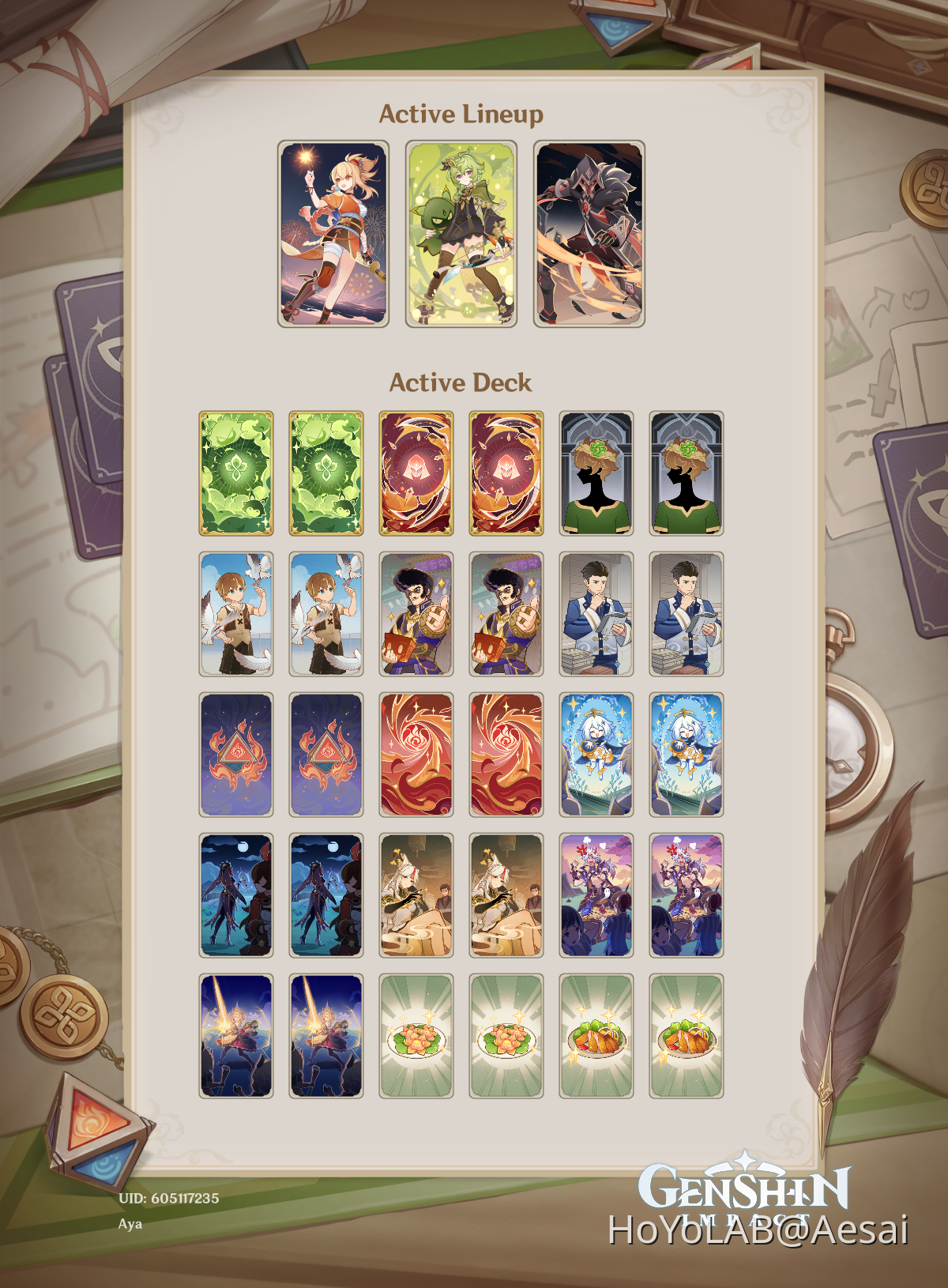 Genius Invokation TCG Deck Sharing: First Turn Kill (FTK) Collei Deck ...