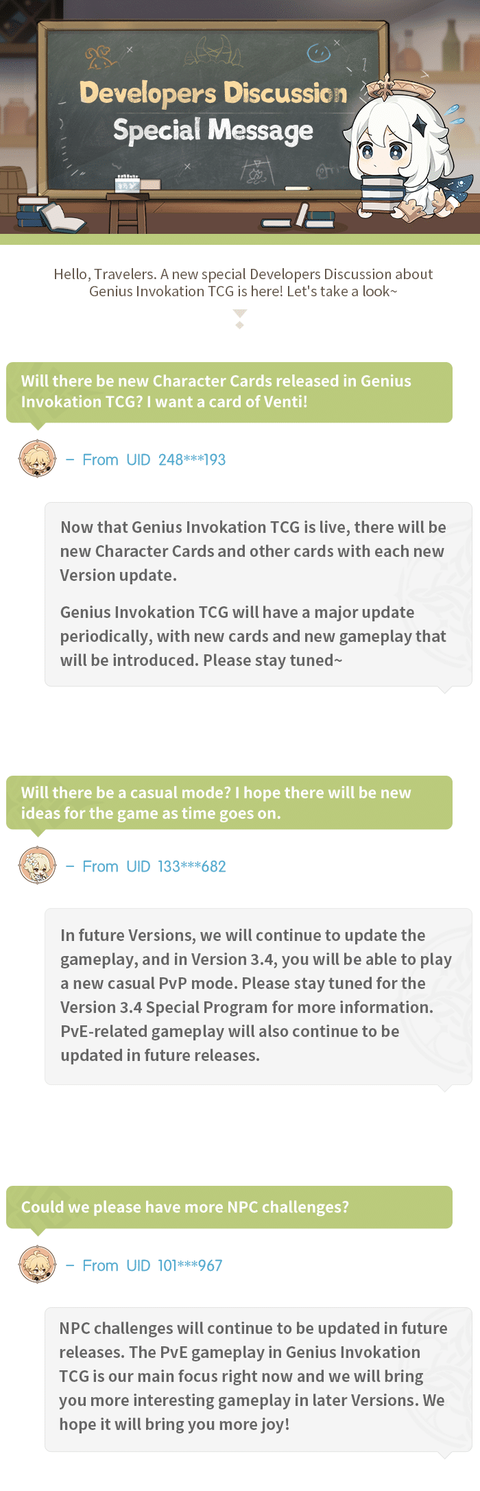 Developers Discussion - Special Message Genshin Impact | HoYoLAB