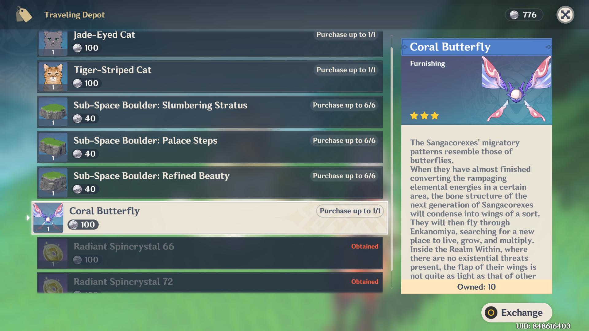 You can now buy "Coral Butterflies" from Chubby's Traveling Depot ...
