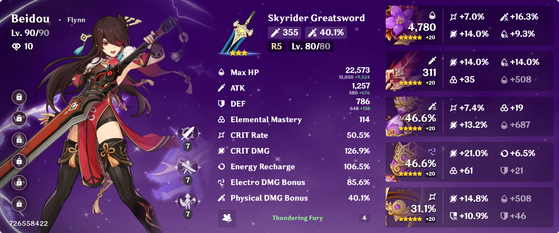 Beidou build (AR50) Genshin Impact | HoYoLAB