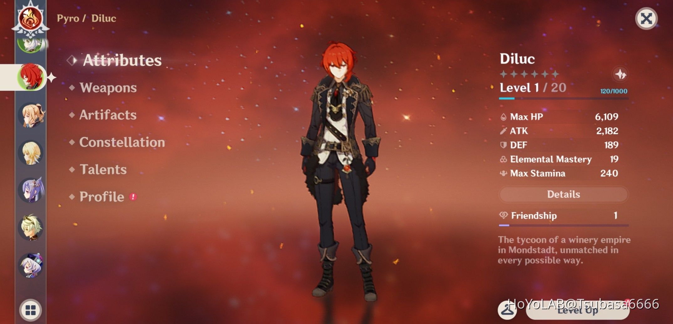 here is my diluc build and stats at lvl 1 and lvl 4 Genshin Impact ...