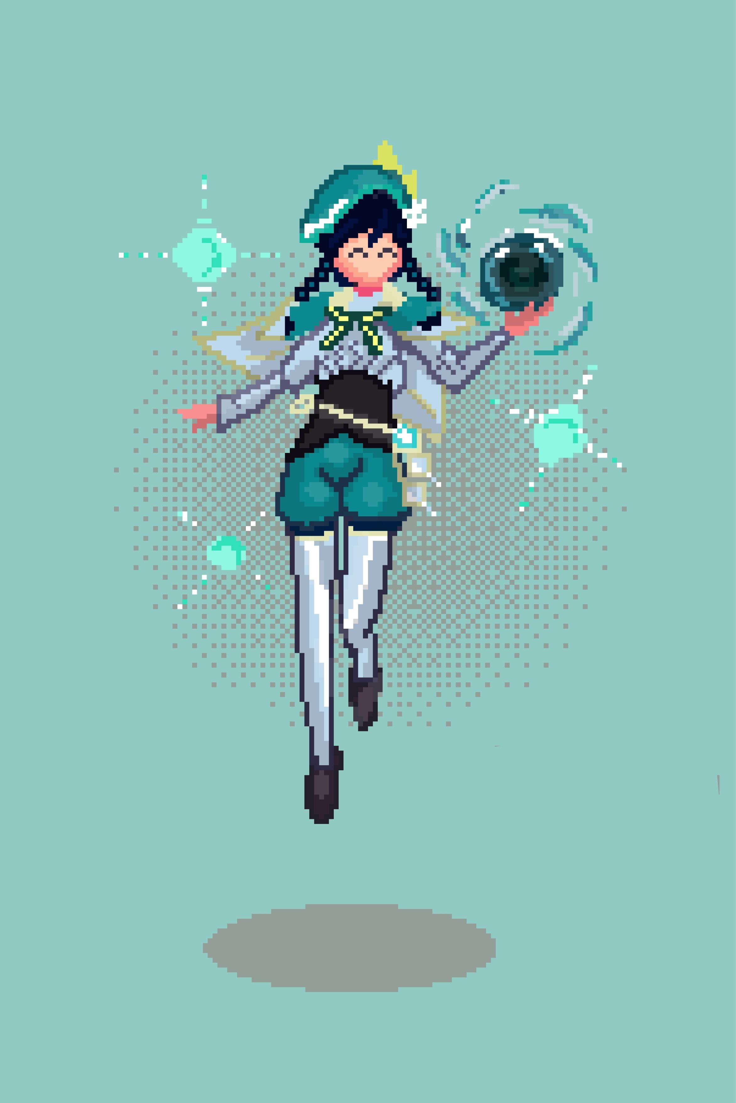 Venti Pixel Art Genshin Impact | HoYoLAB