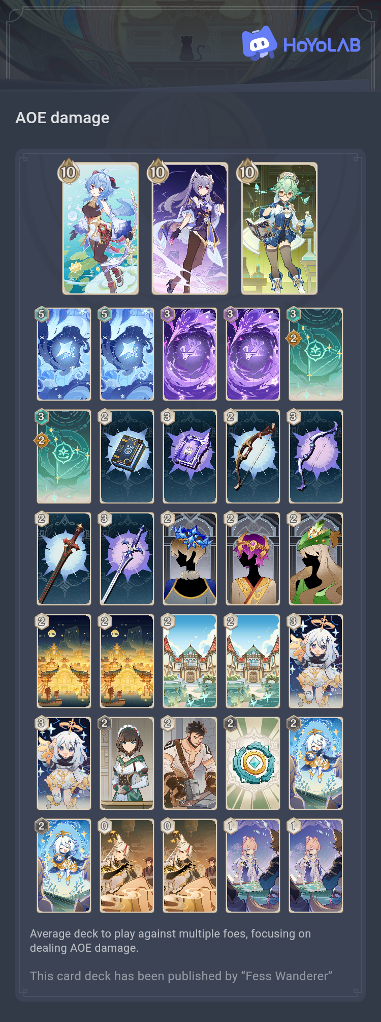 Genius Invokation TCG Deck Sharing + AOE Damage Genshin Impact | HoYoLAB