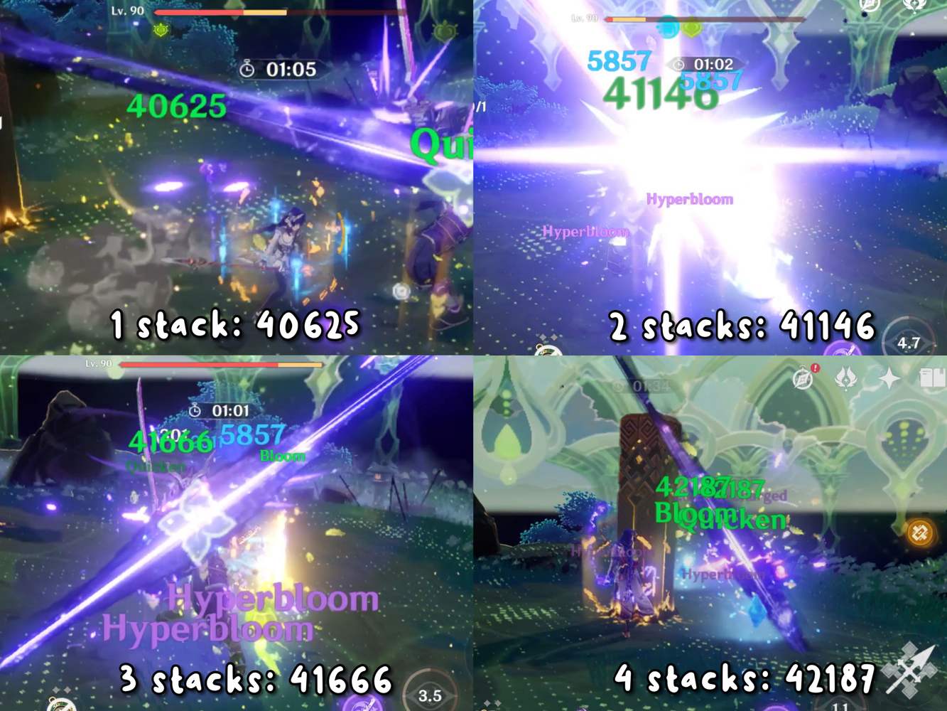 [Damage Test] EM Raiden Shogun: Flower of Paradise Lost vs. Gilded ...