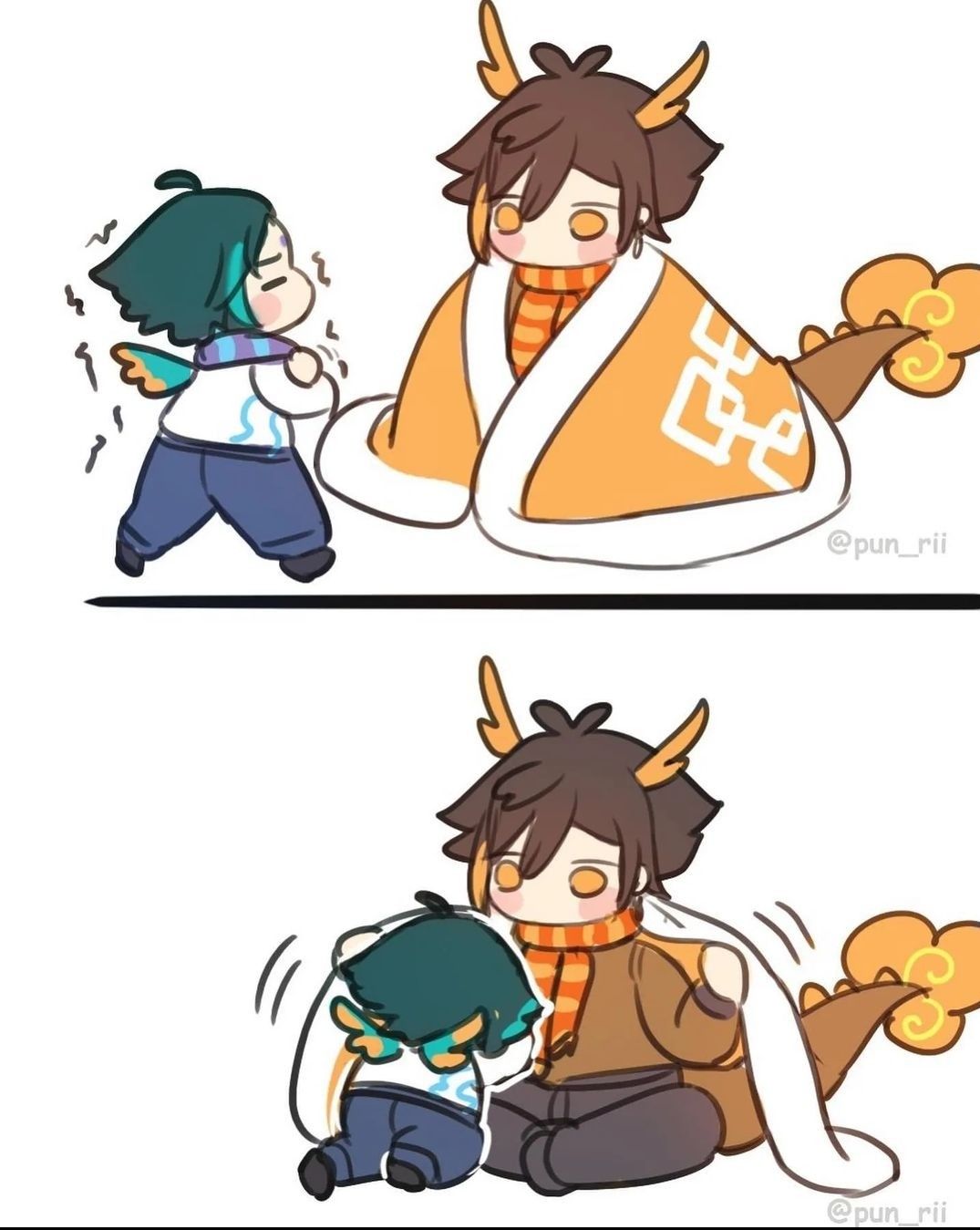 The story of Zhongli 😊 (xiao is so cute 😍😍) Genshin Impact | HoYoLAB