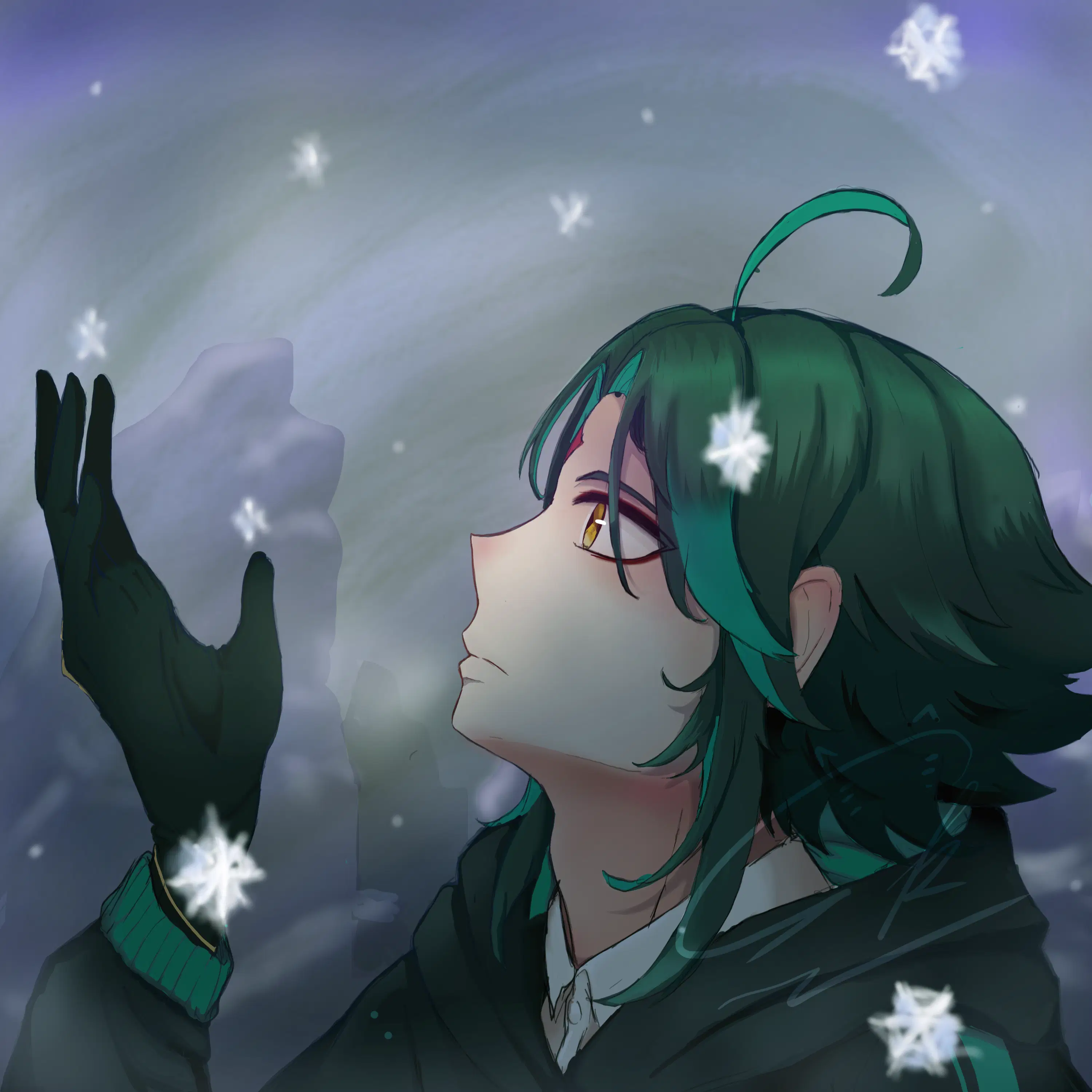 Every first snow_Xiao fanart Genshin Impact | HoYoLAB