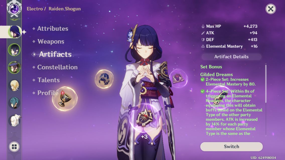 Artifacts for Raiden Genshin Impact | HoYoLAB