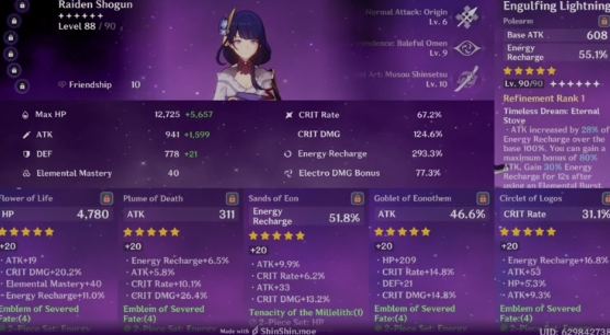 My raiden shogun build :)) Genshin Impact | HoYoLAB