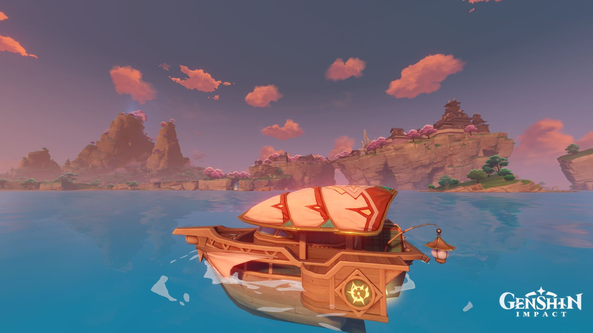 Inazuma at Dusk while Boating - Beauty of The Sun Genshin Impact | HoYoLAB