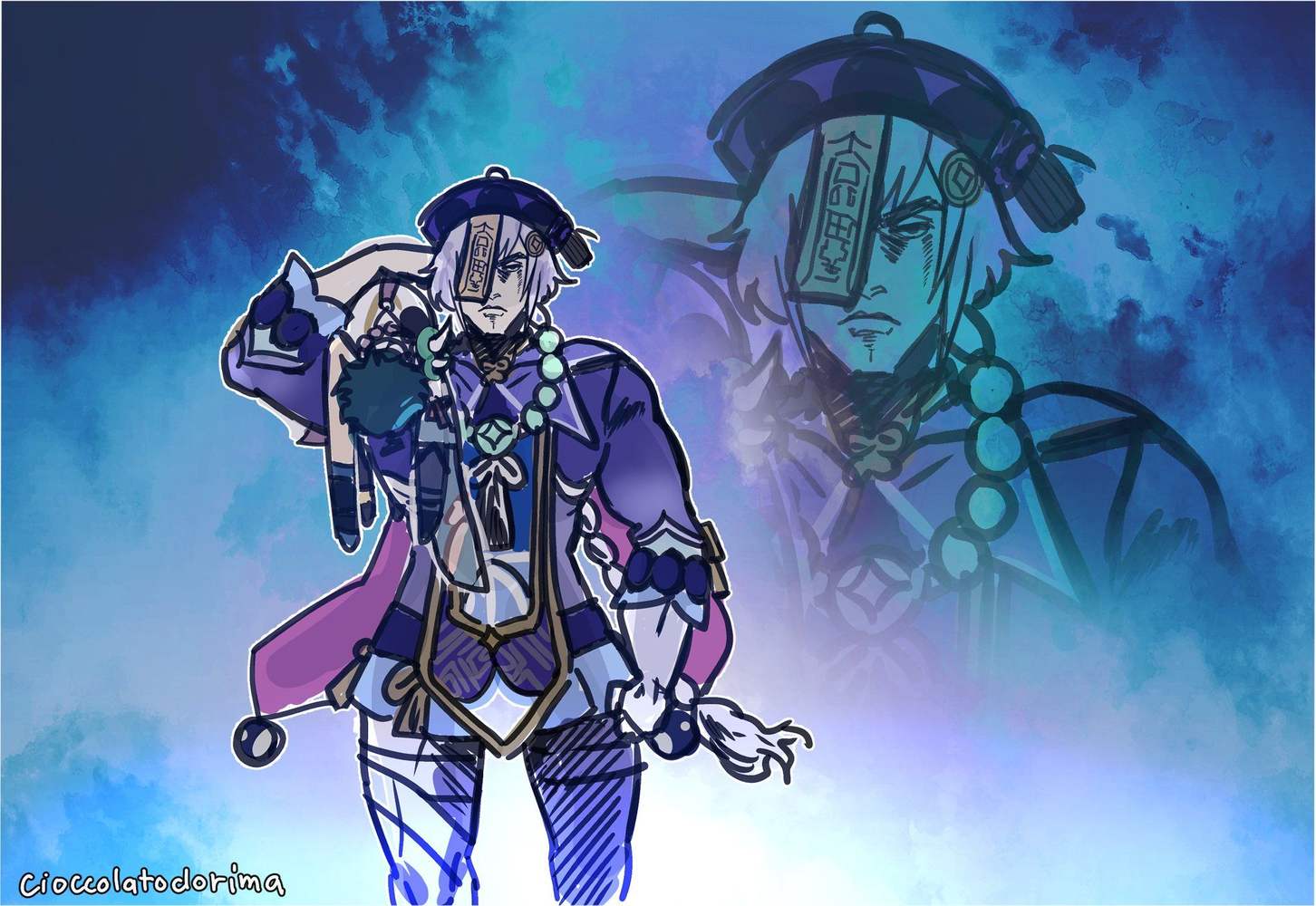 How qiqi carried Xiao on her back Genshin Impact | HoYoLAB