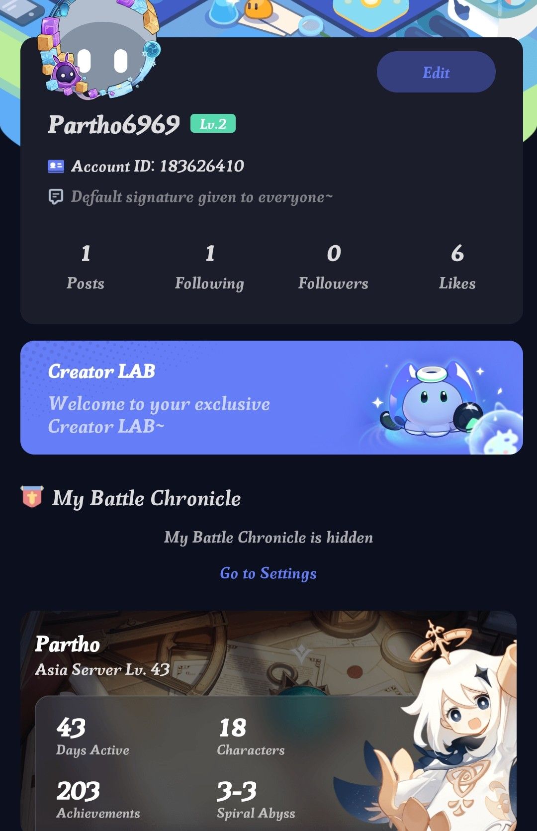 43 Days active, 43 AR level... Genshin Impact | HoYoLAB