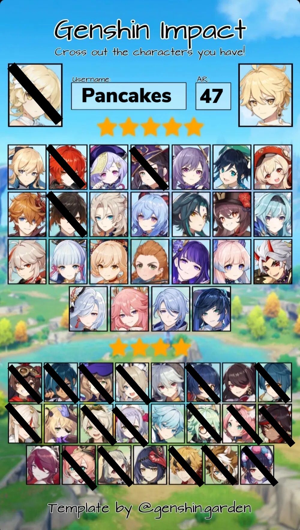 Cross out the characters you have! Genshin Impact | HoYoLAB