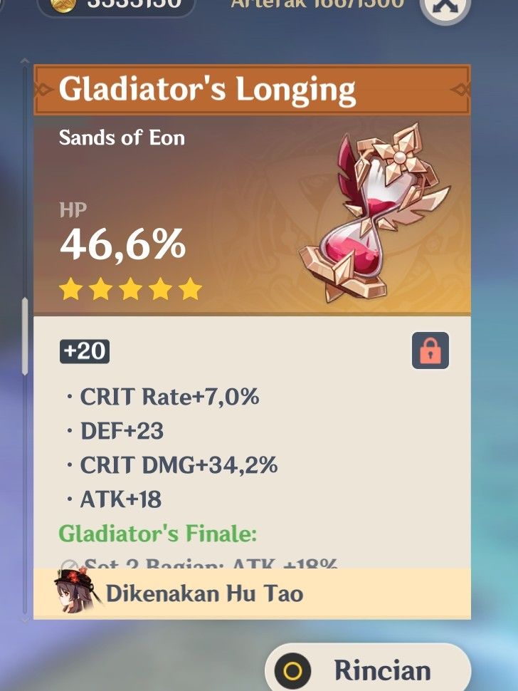 artefak terbaik punyaku cuman segini hehe😅 Genshin Impact | HoYoLAB