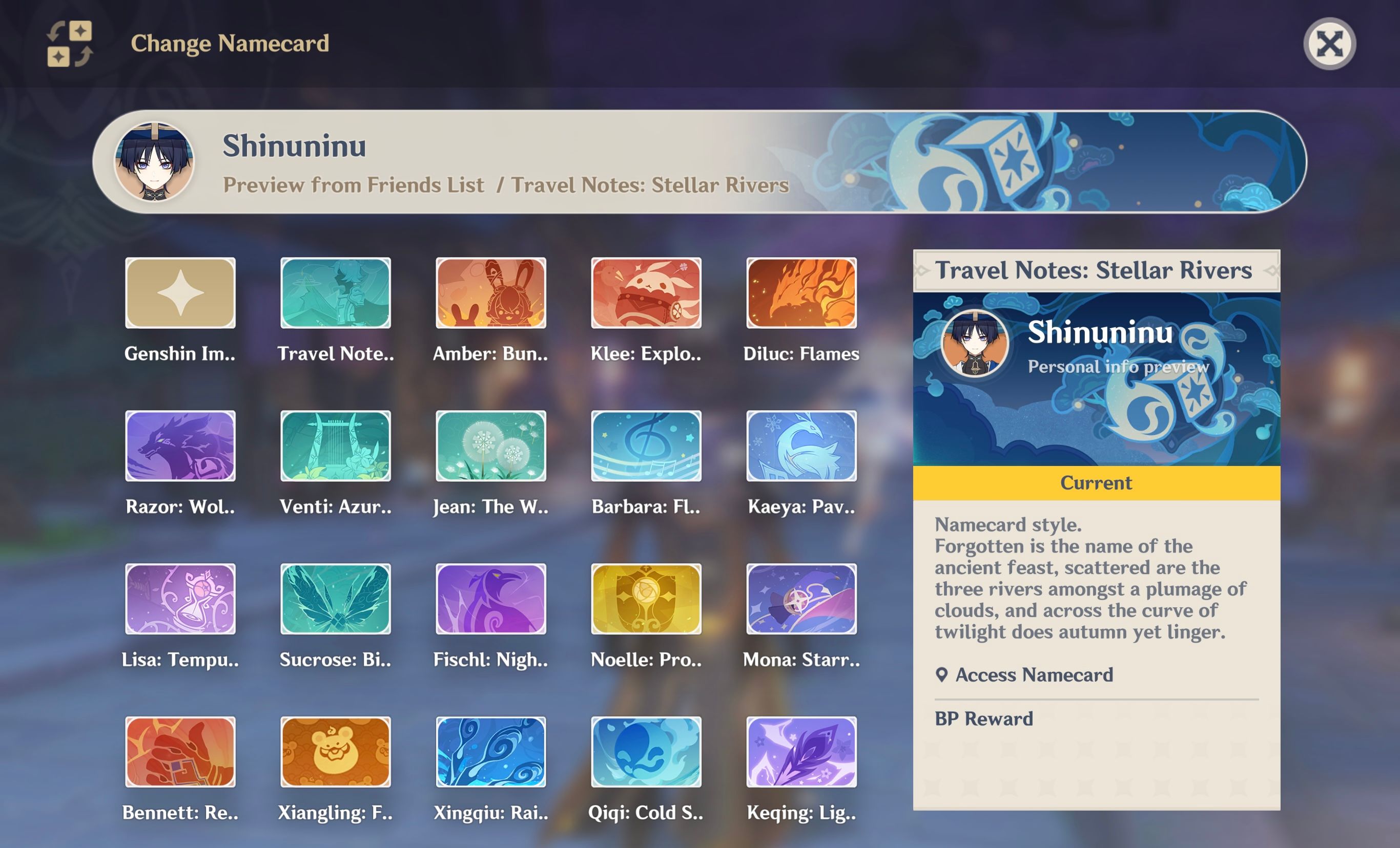 Genshin Namecard Collection 🌟 Genshin Impact | HoYoLAB