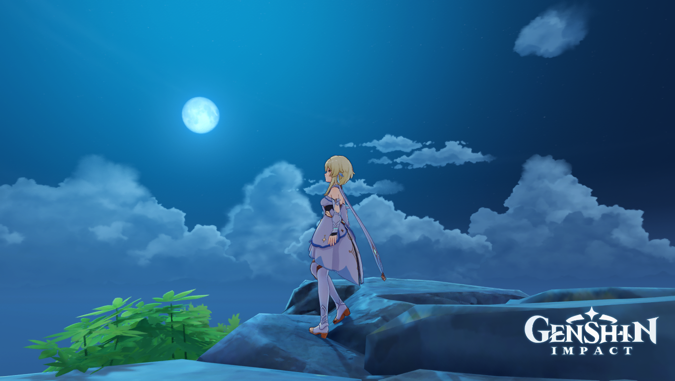 Lumine in the moonlight Genshin Impact | HoYoLAB