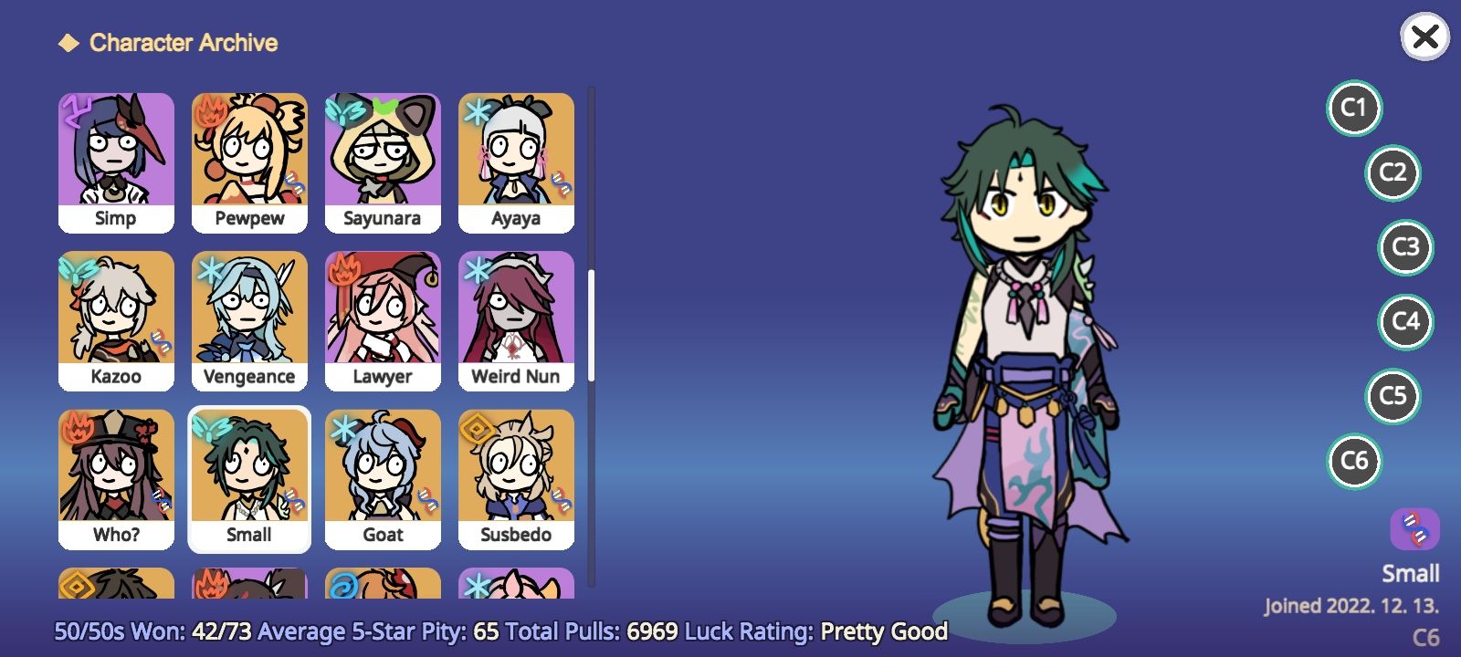 I got the my c6 Xiao on my 6969 pull! Genshin Impact | HoYoLAB