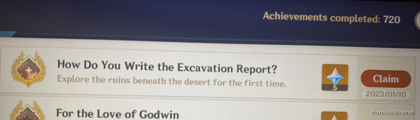 As an archeology student, this was a very funny random achievement to ...