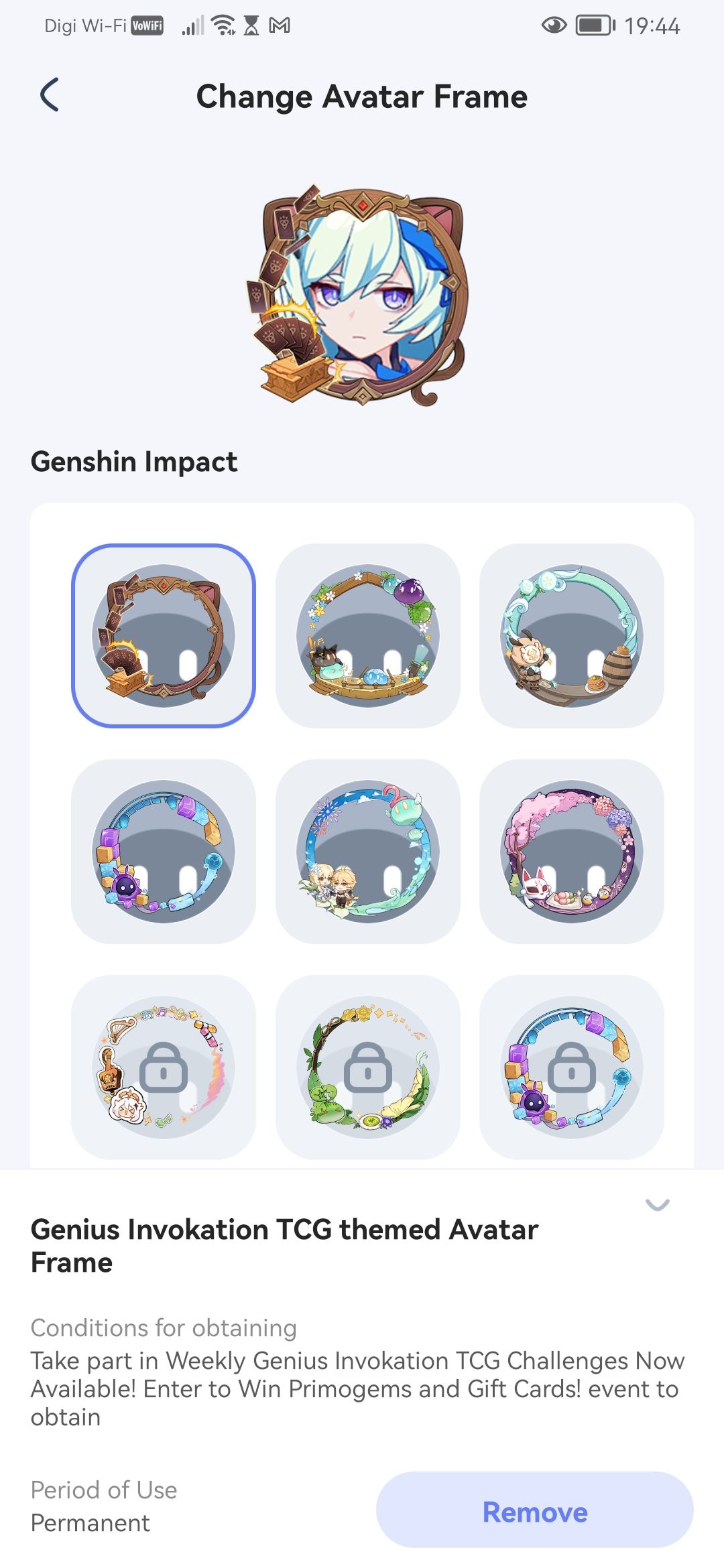 Genius Invokation TCG Avatar frame tqsm!!! 😍 Genshin Impact | HoYoLAB