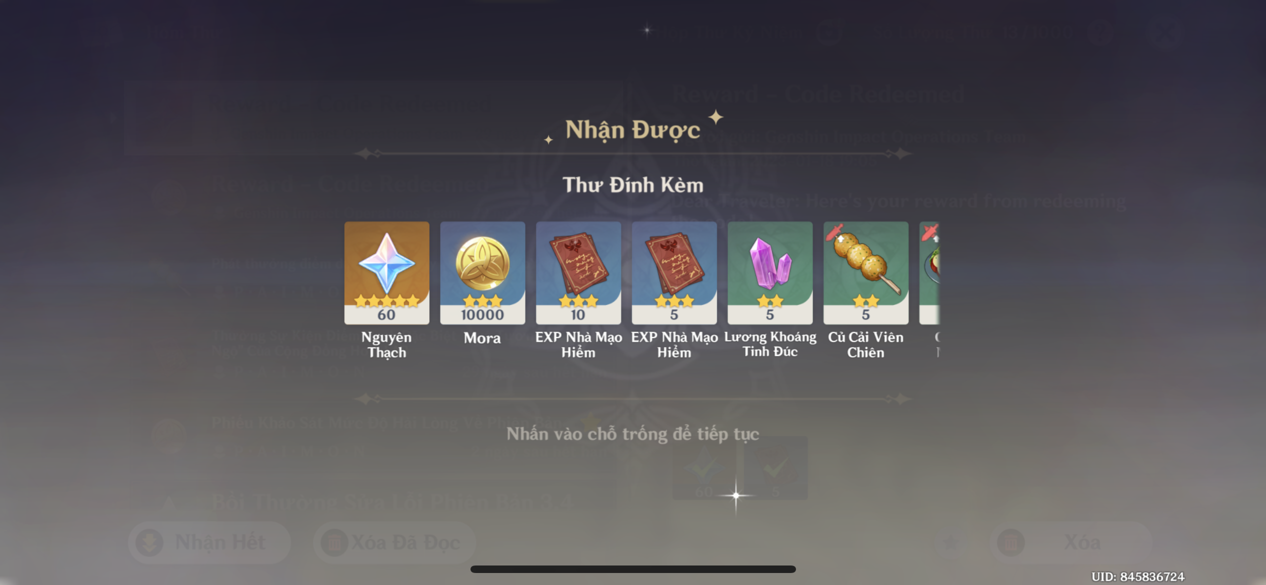 [gift code] lúa về nè Genshin Impact | HoYoLAB