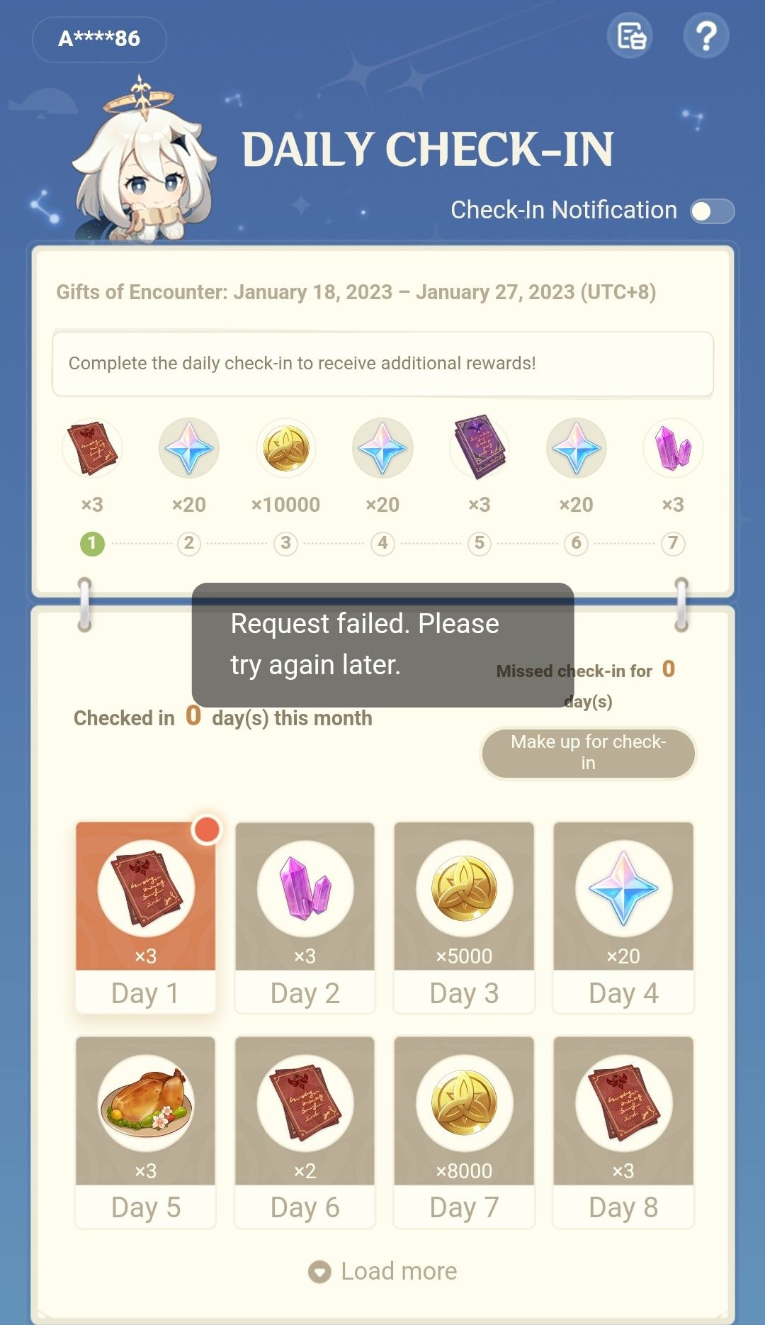 Daily check-in issue?? Genshin Impact | HoYoLAB
