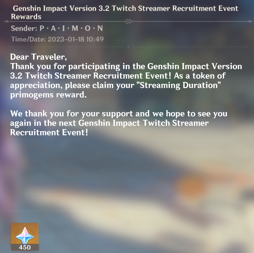 Streamer rewards! Genshin Impact | HoYoLAB