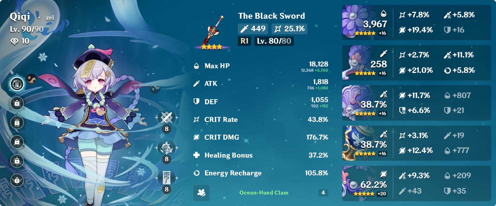 Ocean Clam DPS Healer Qiqi Genshin Impact | HoYoLAB