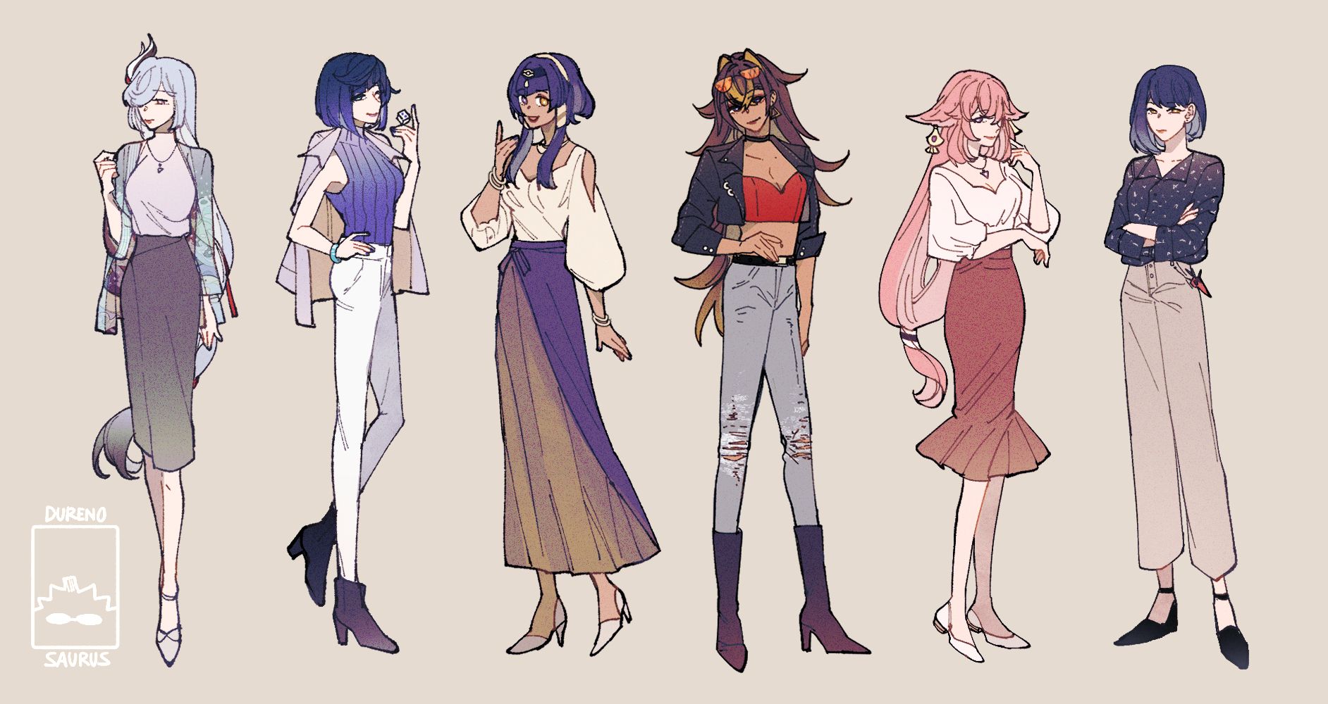casual outfits pt.2 Genshin Impact | HoYoLAB