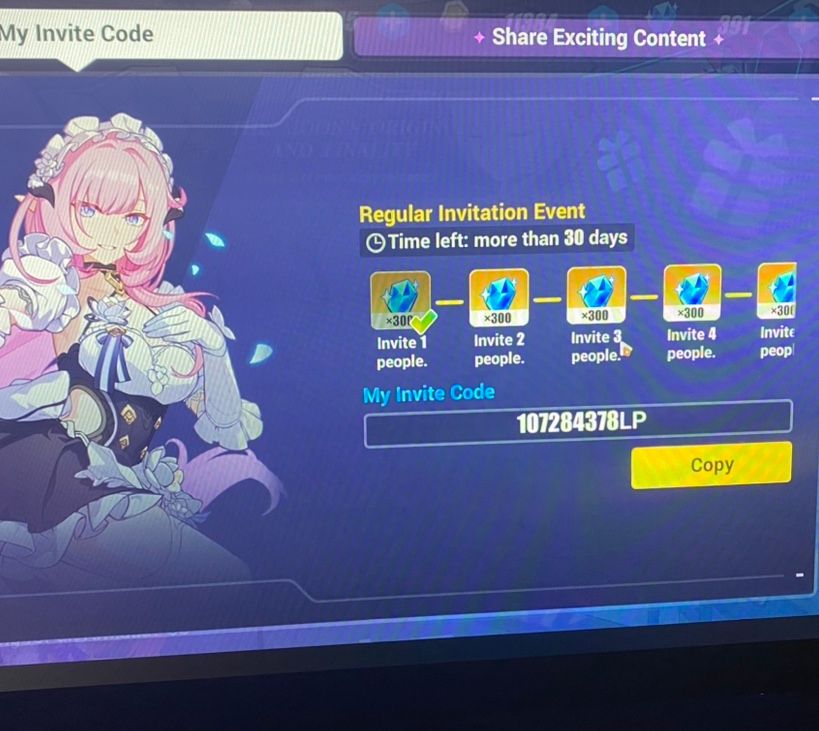 Invite Code🥲🥲 Honkai Impact 3rd | HoYoLAB